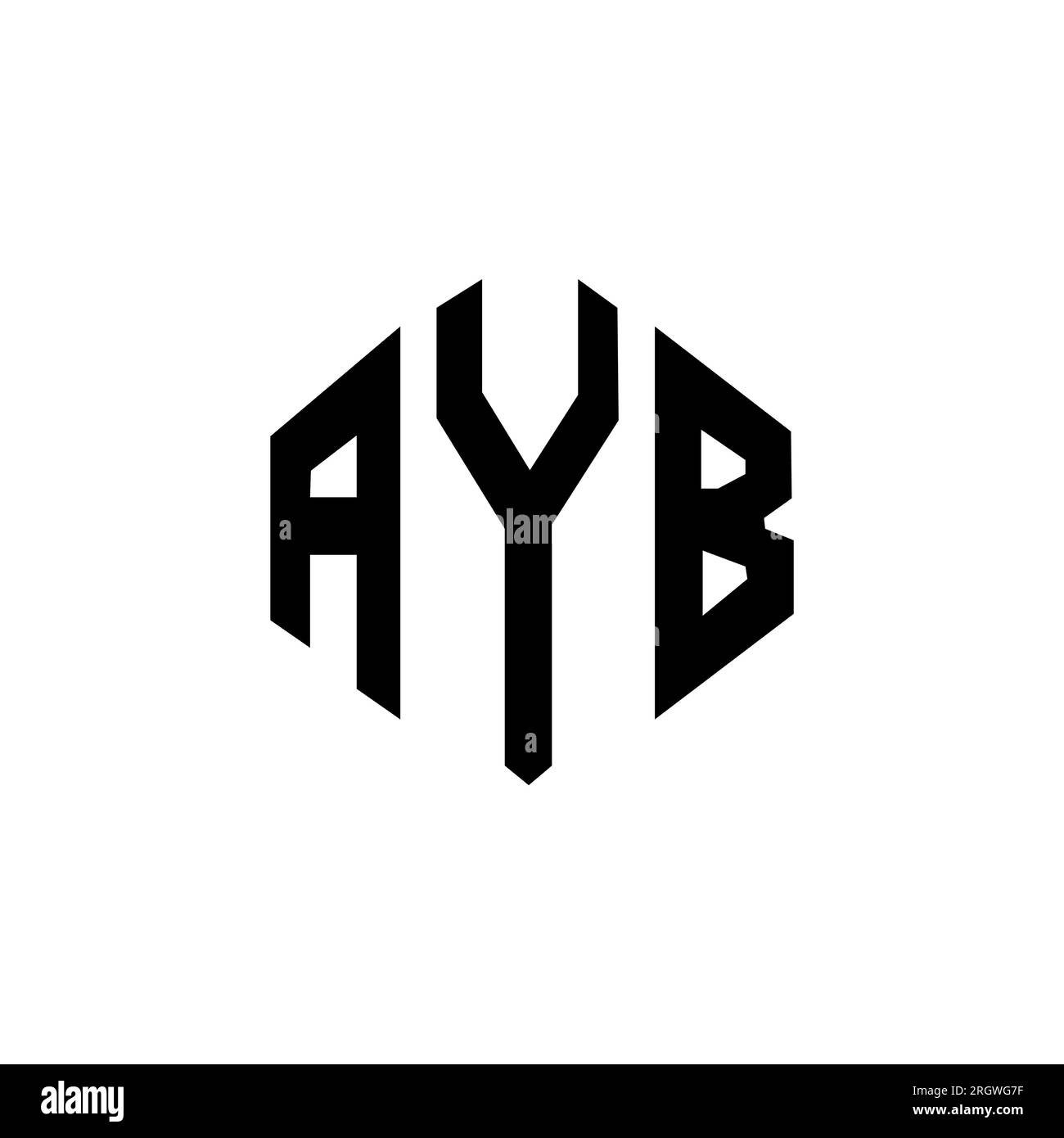 AYB letter logo design with polygon shape. AYB polygon and cube shape ...