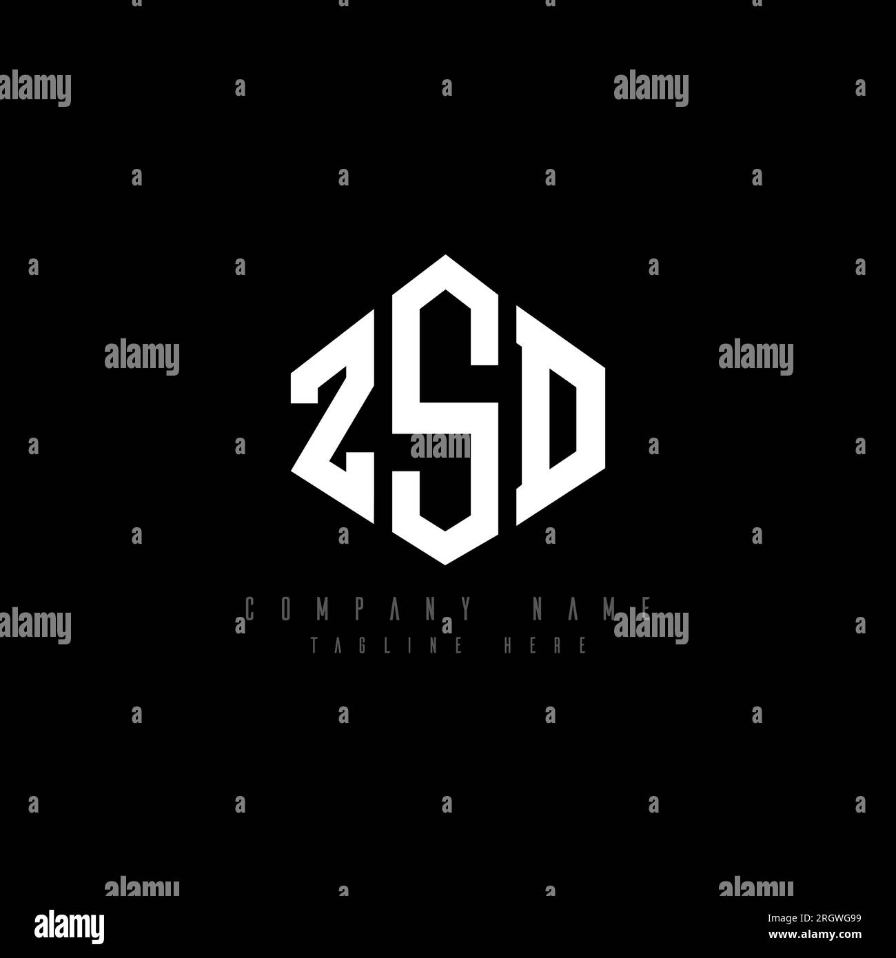 ZSD letter logo design with polygon shape. ZSD polygon and cube shape ...