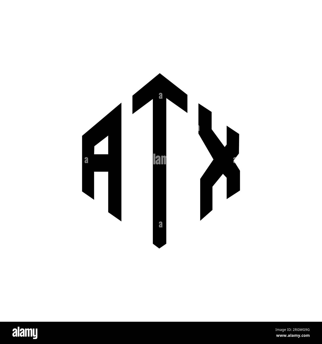 ATX letter logo design with polygon shape. ATX polygon and cube shape ...