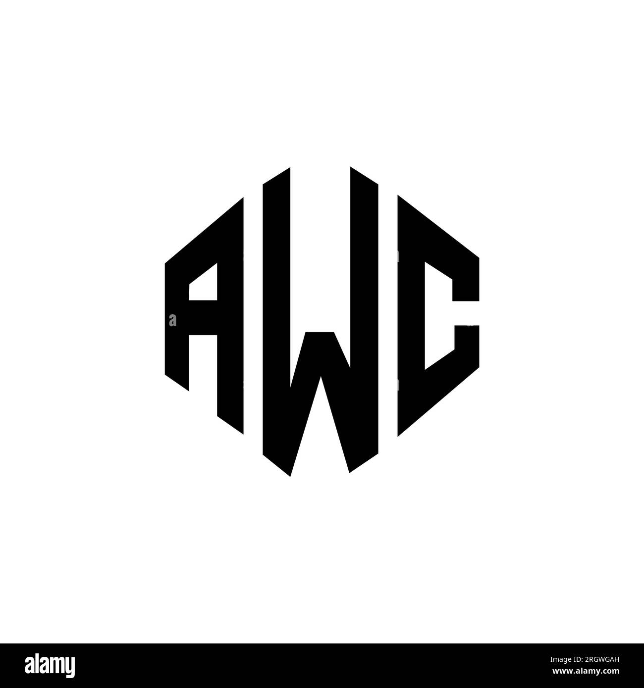 AWC letter logo design with polygon shape. AWC polygon and cube shape logo design. AWC hexagon ...