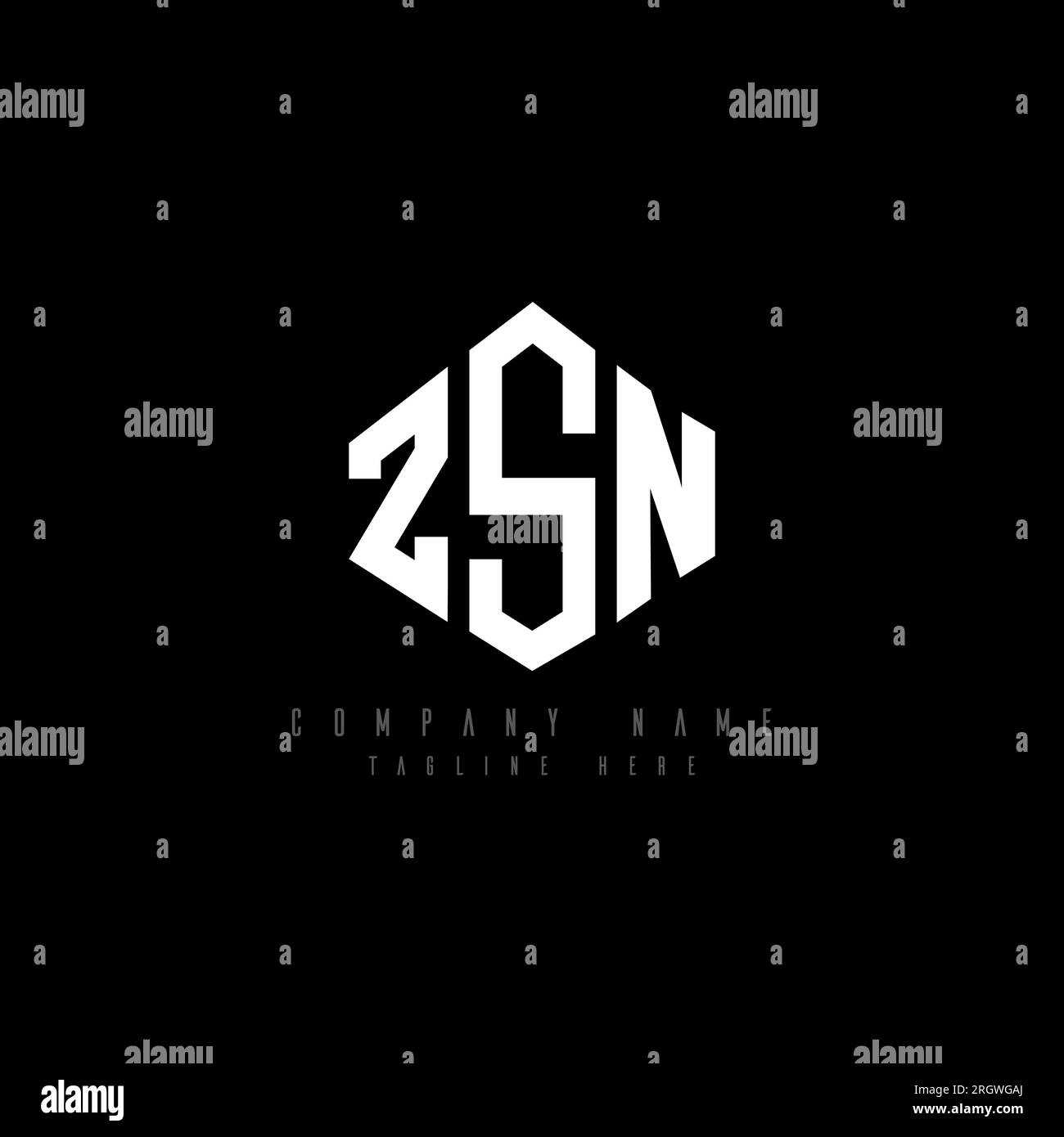 ZSN letter logo design with polygon shape. ZSN polygon and cube shape ...