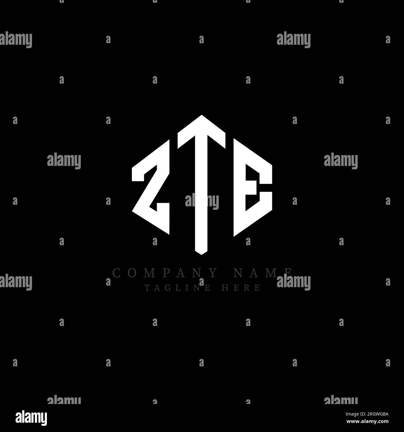 ZTE letter logo design with polygon shape. ZTE polygon and cube shape ...