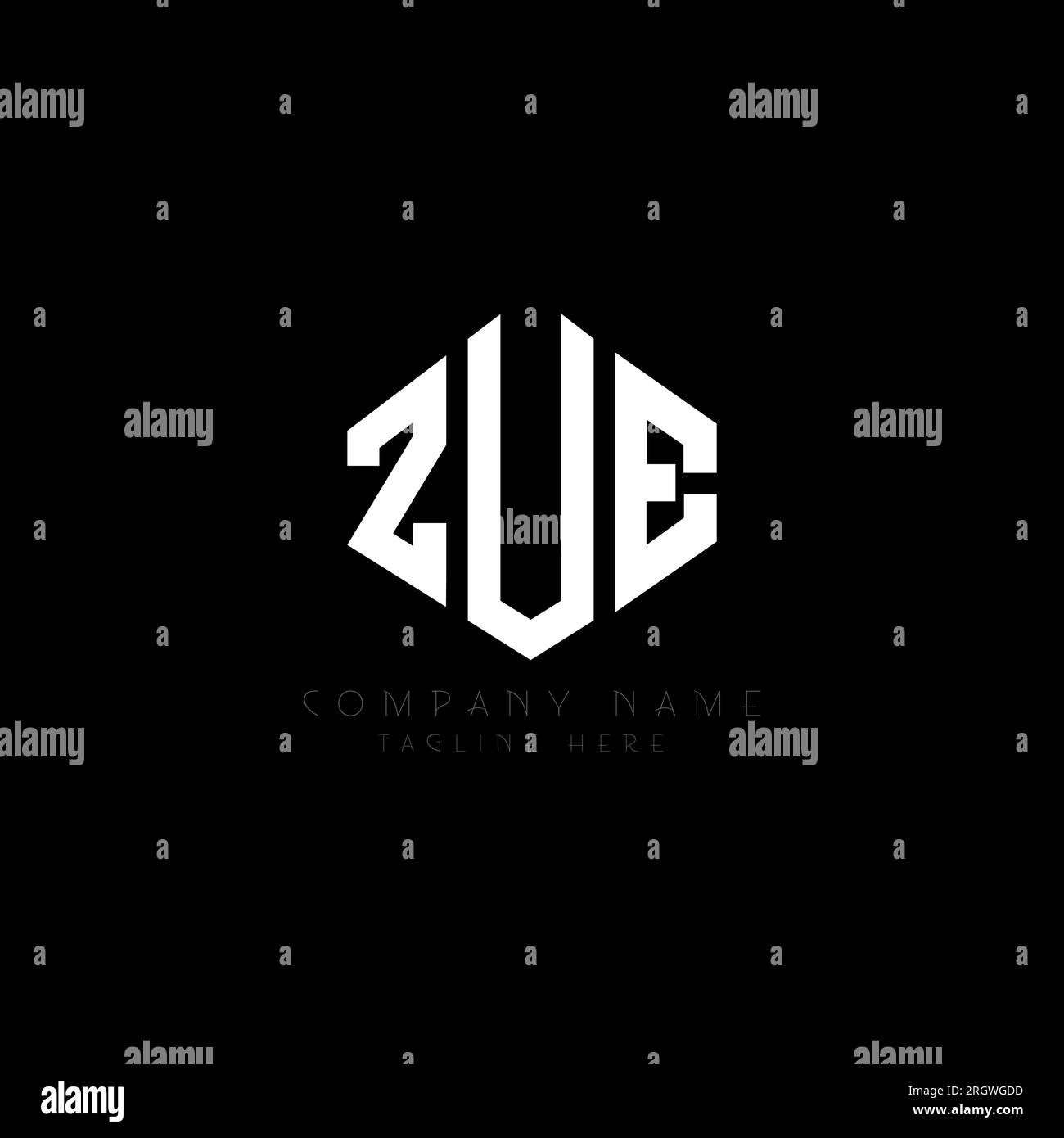 ZUE letter logo design with polygon shape. ZUE polygon and cube shape ...