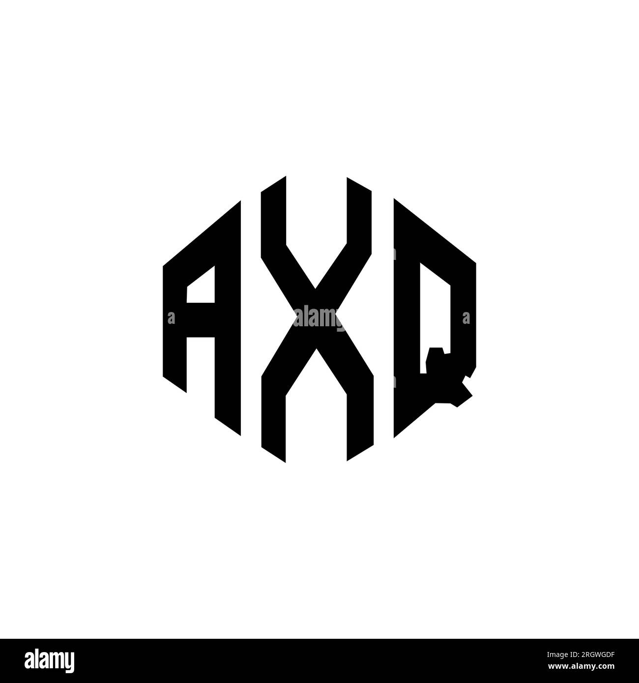 AXQ letter logo design with polygon shape. AXQ polygon and cube shape ...