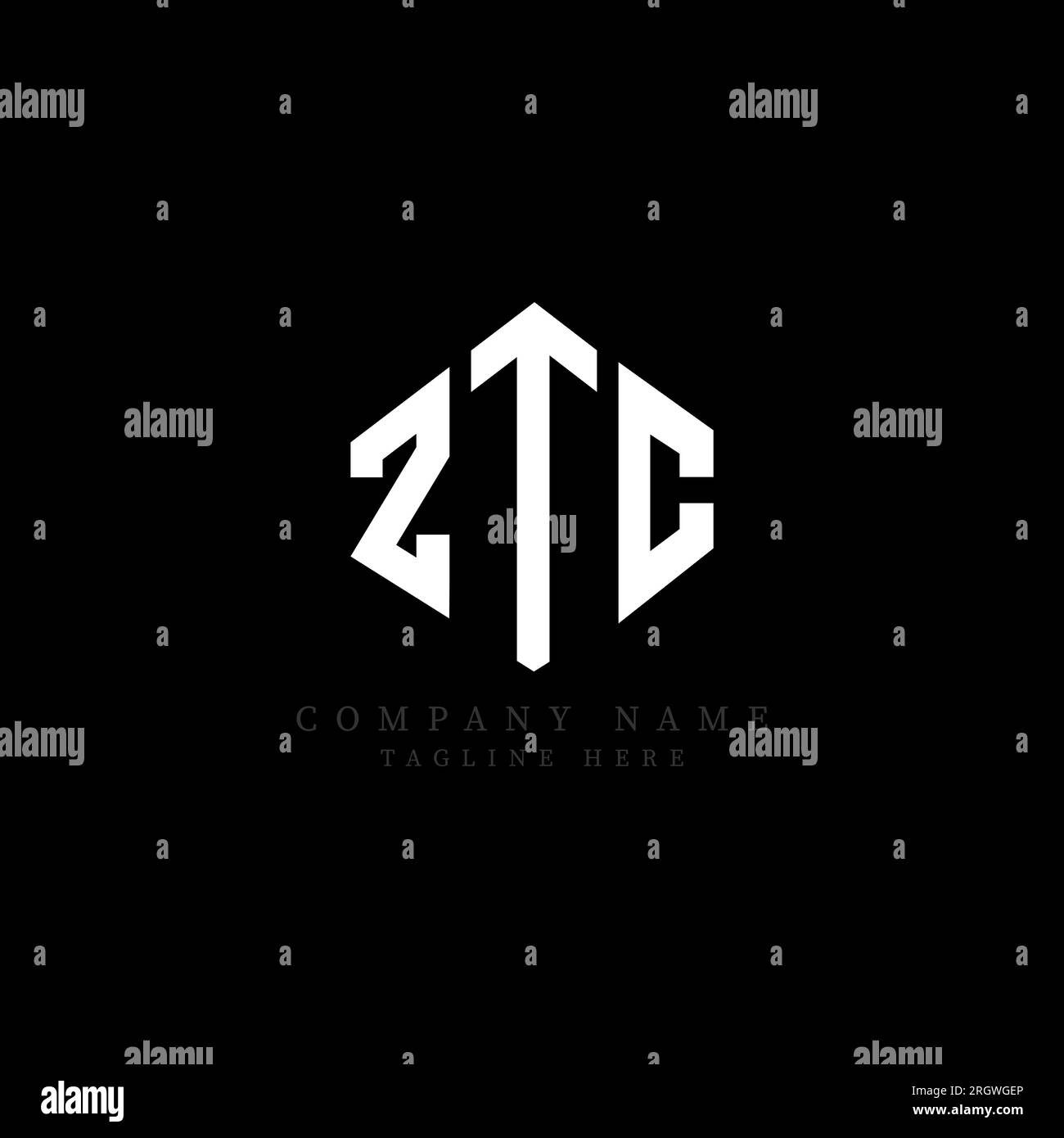ZTC letter logo design with polygon shape. ZTC polygon and cube shape ...