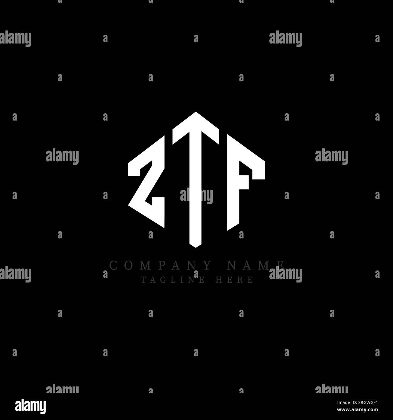 ZTF letter logo design with polygon shape. ZTF polygon and cube shape ...