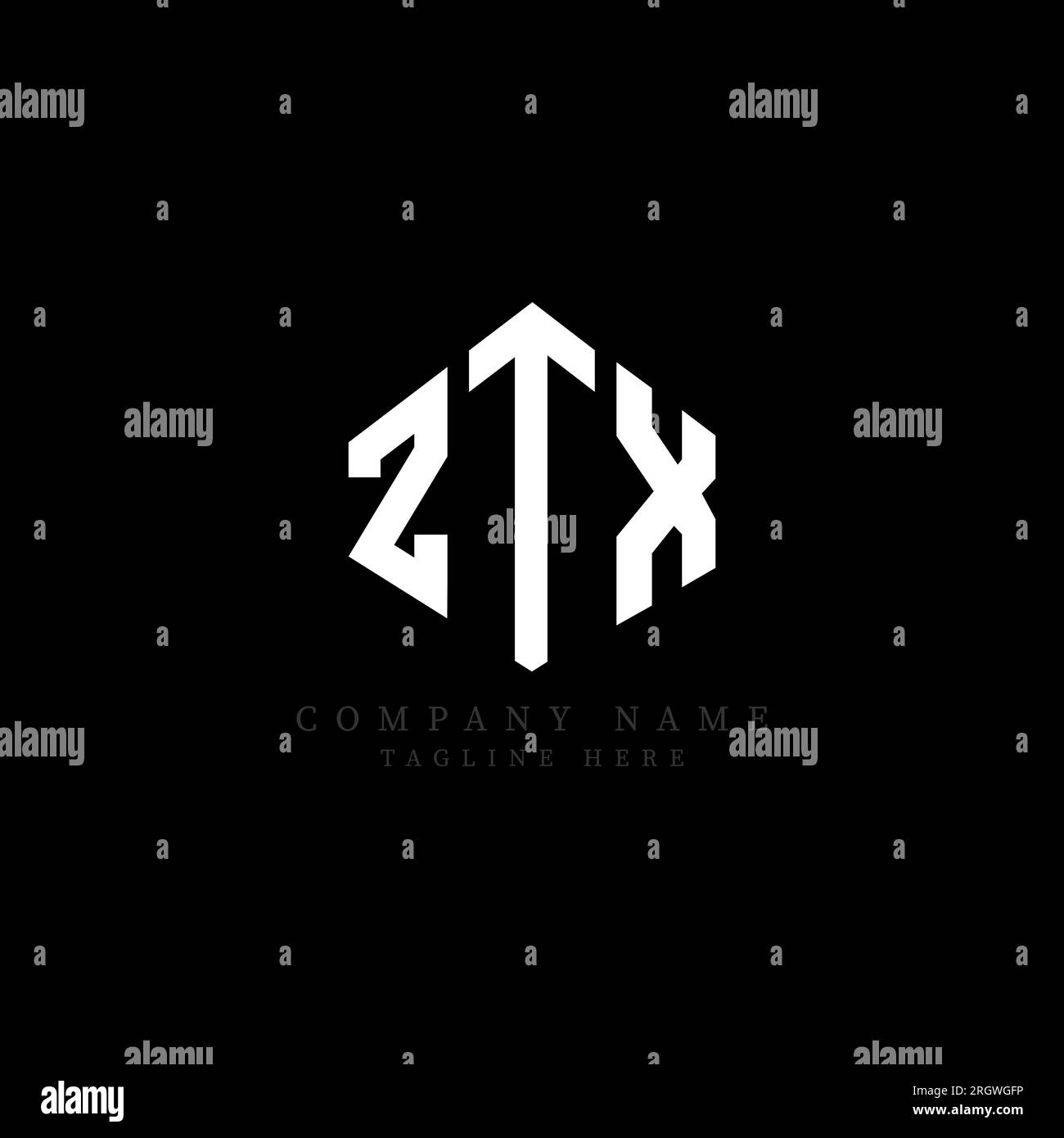 ZTX letter logo design with polygon shape. ZTX polygon and cube shape ...