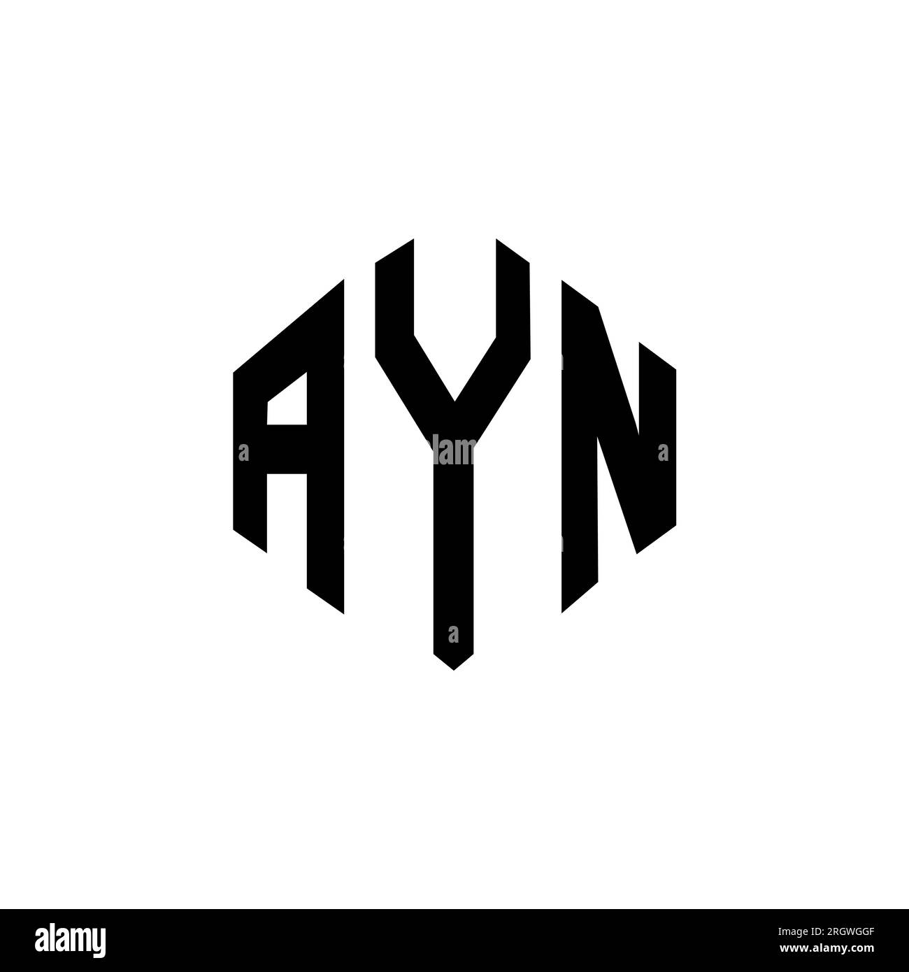 AYN letter logo design with polygon shape. AYN polygon and cube shape ...