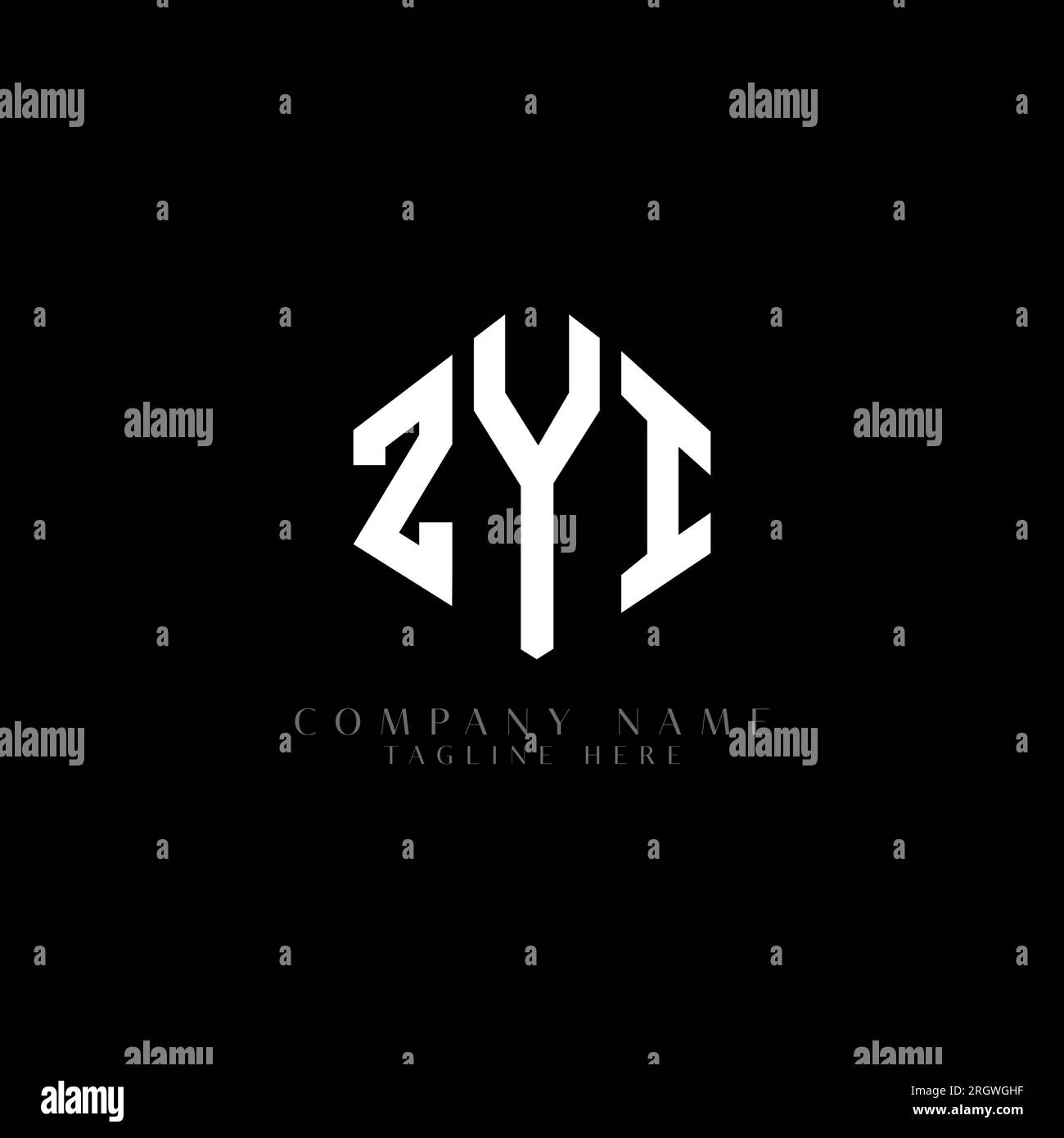 ZYI letter logo design with polygon shape. ZYI polygon and cube shape ...