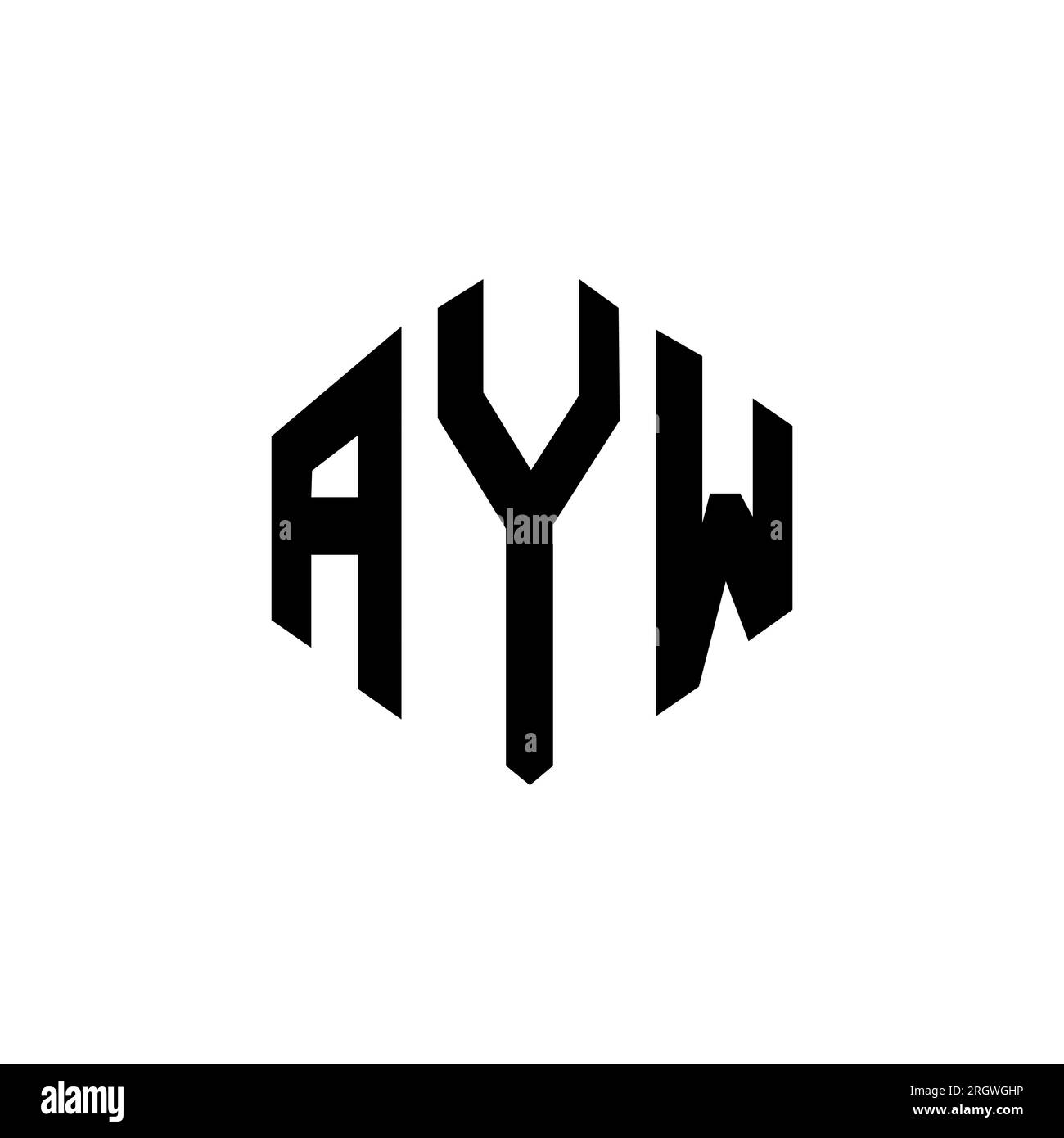 AYW letter logo design with polygon shape. AYW polygon and cube shape ...