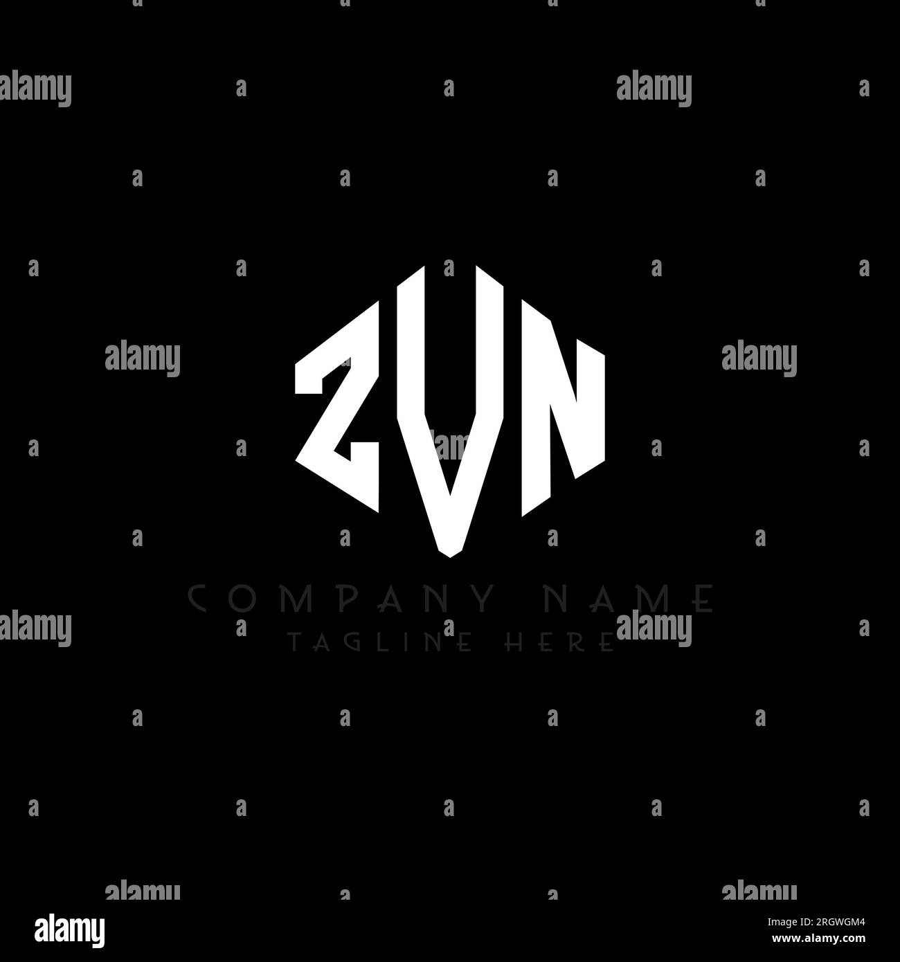 ZVN letter logo design with polygon shape. ZVN polygon and cube shape ...