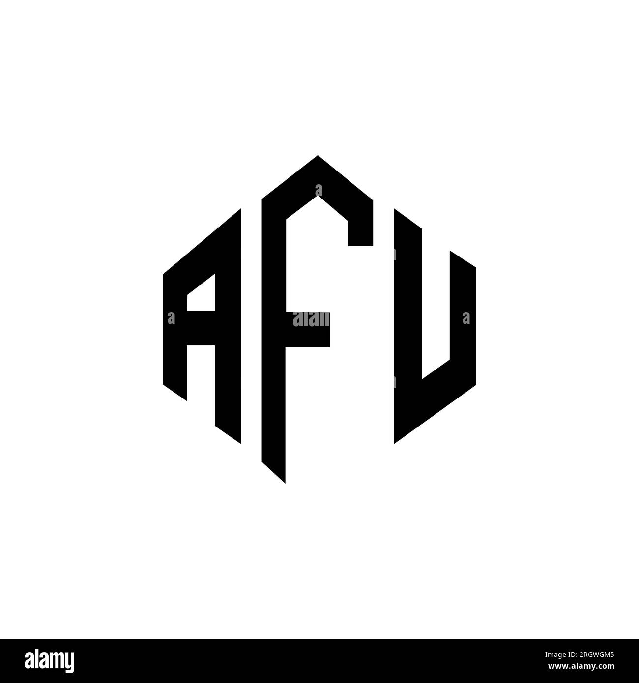 AFU letter logo design with polygon shape. AFU polygon and cube shape ...