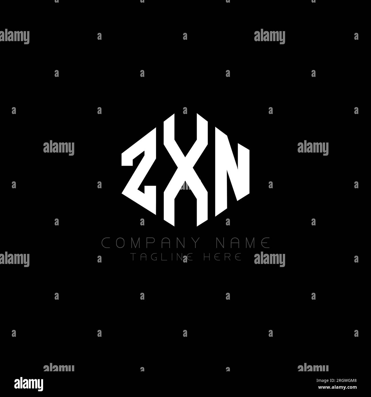 ZXN letter logo design with polygon shape. ZXN polygon and cube shape logo design. ZXN hexagon ...