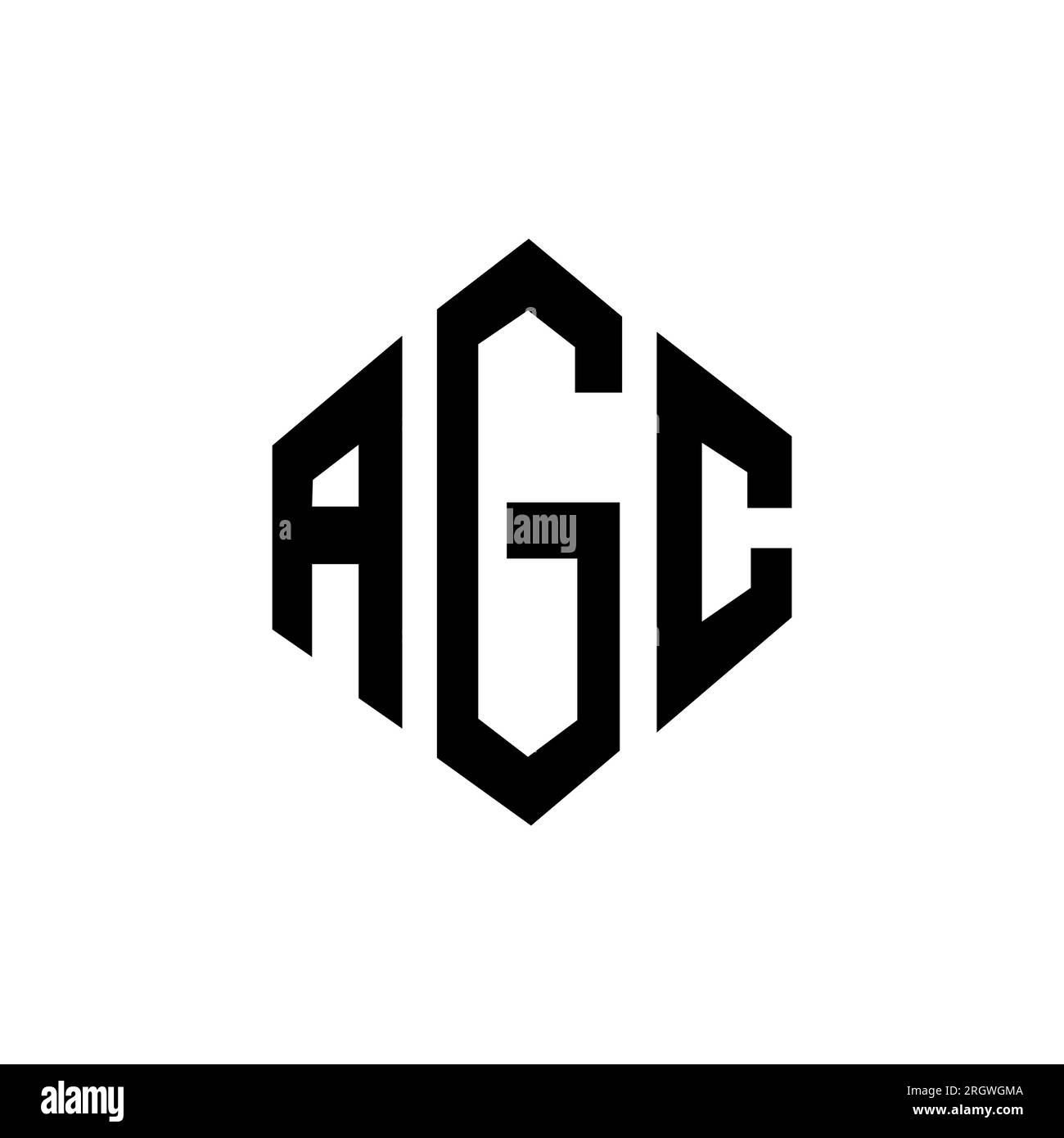 AGC letter logo design with polygon shape. AGC polygon and cube shape ...