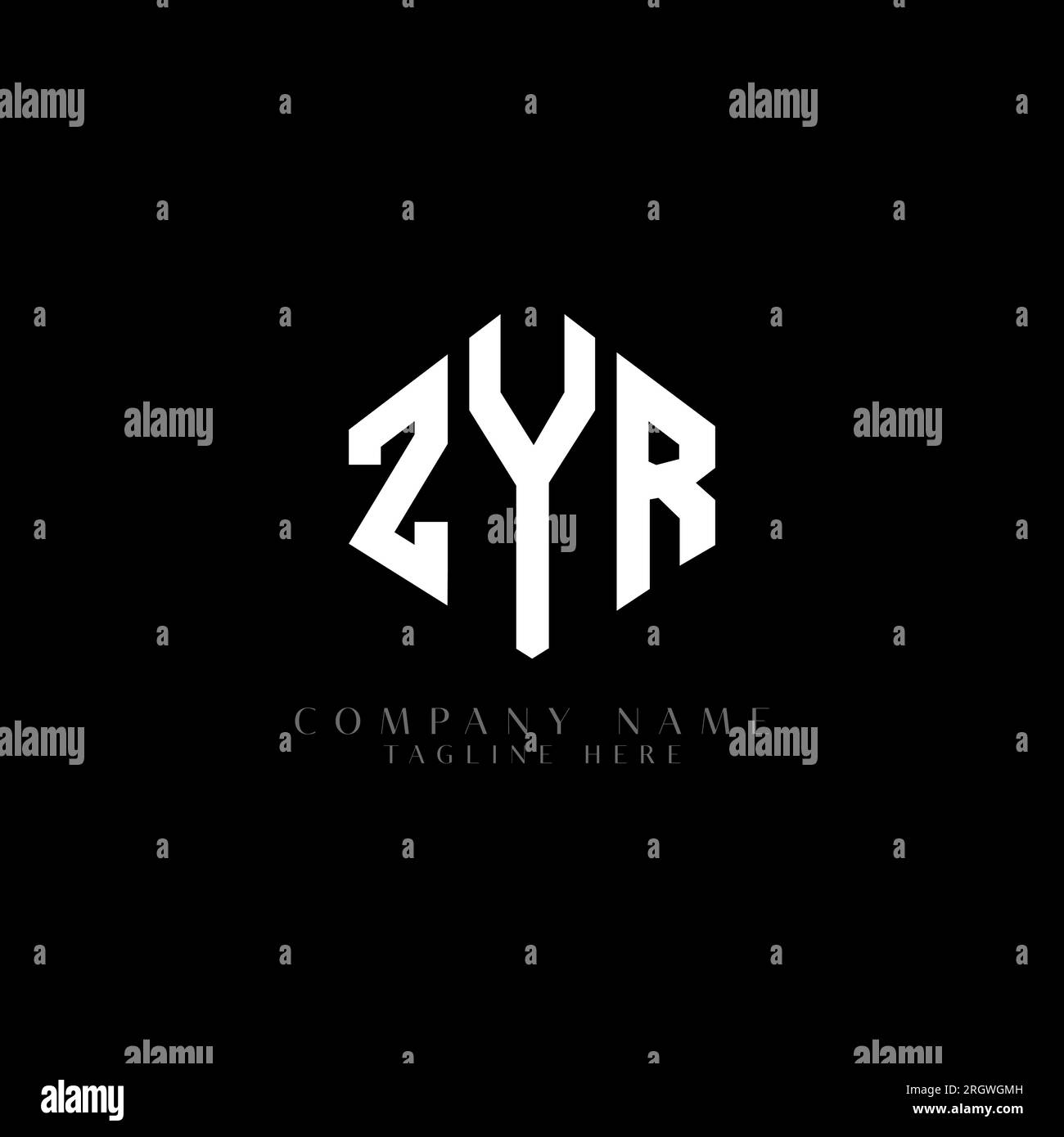 ZYR letter logo design with polygon shape. ZYR polygon and cube shape ...