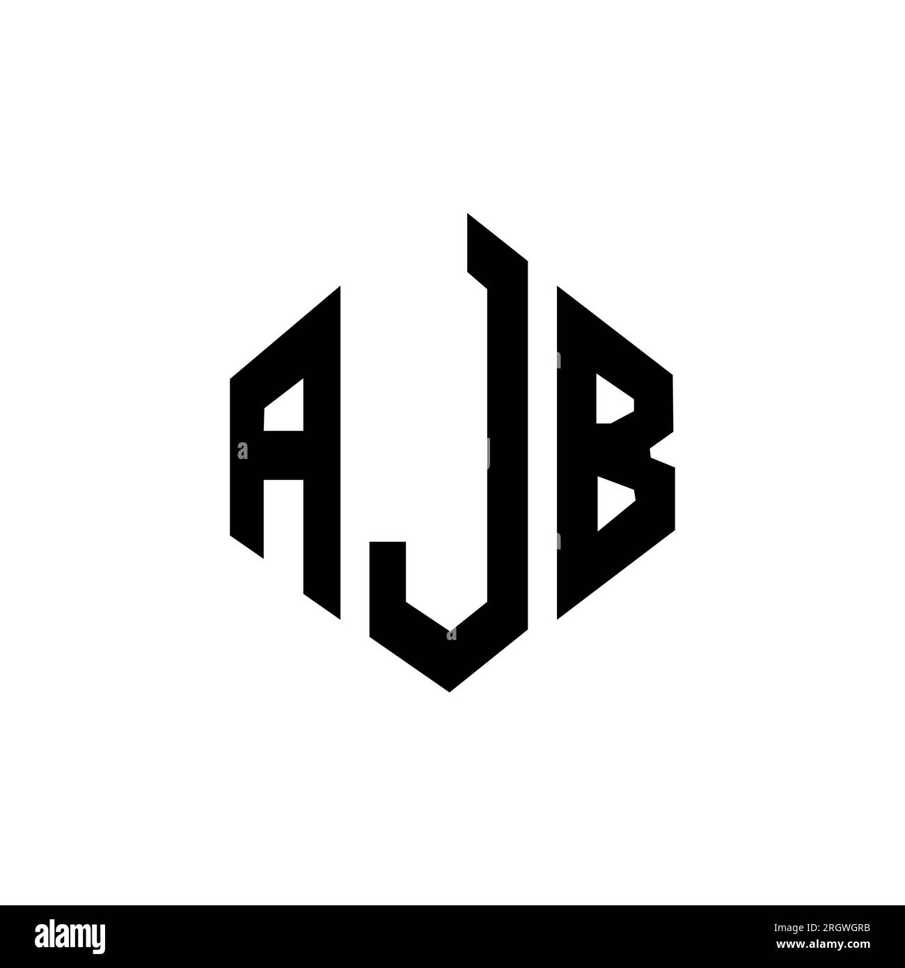 AJB letter logo design with polygon shape. AJB polygon and cube shape ...