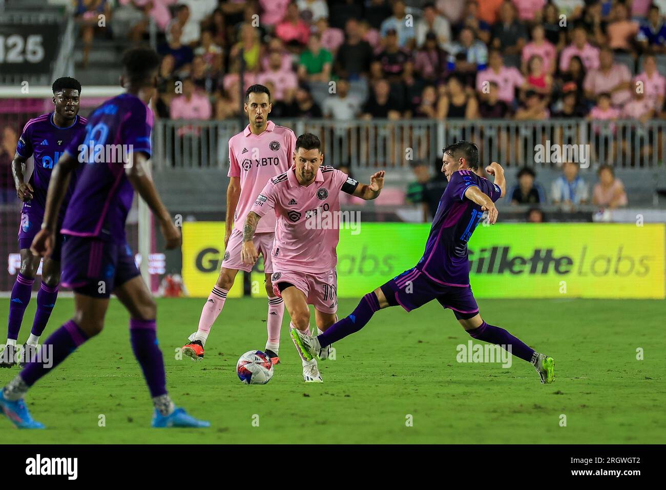 Lionel Messi attacking - Inter Miami CF v Charlotte FC,Leagues Cup 8-11-2023, Fort Lauderdale ...