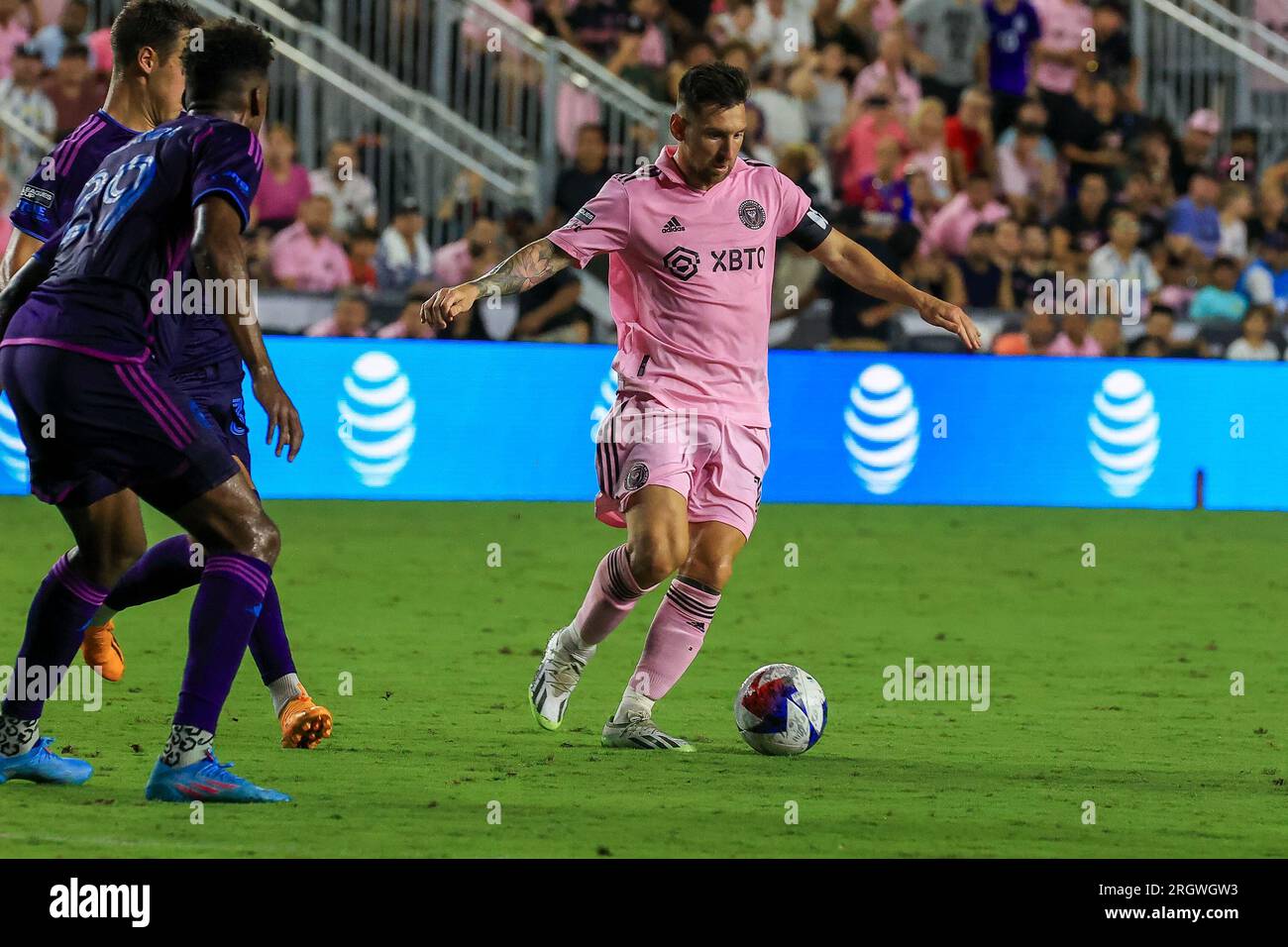 Lionel Messi attacking - Inter Miami CF v Charlotte FC,Leagues Cup 8-11-2023, Fort Lauderdale ...