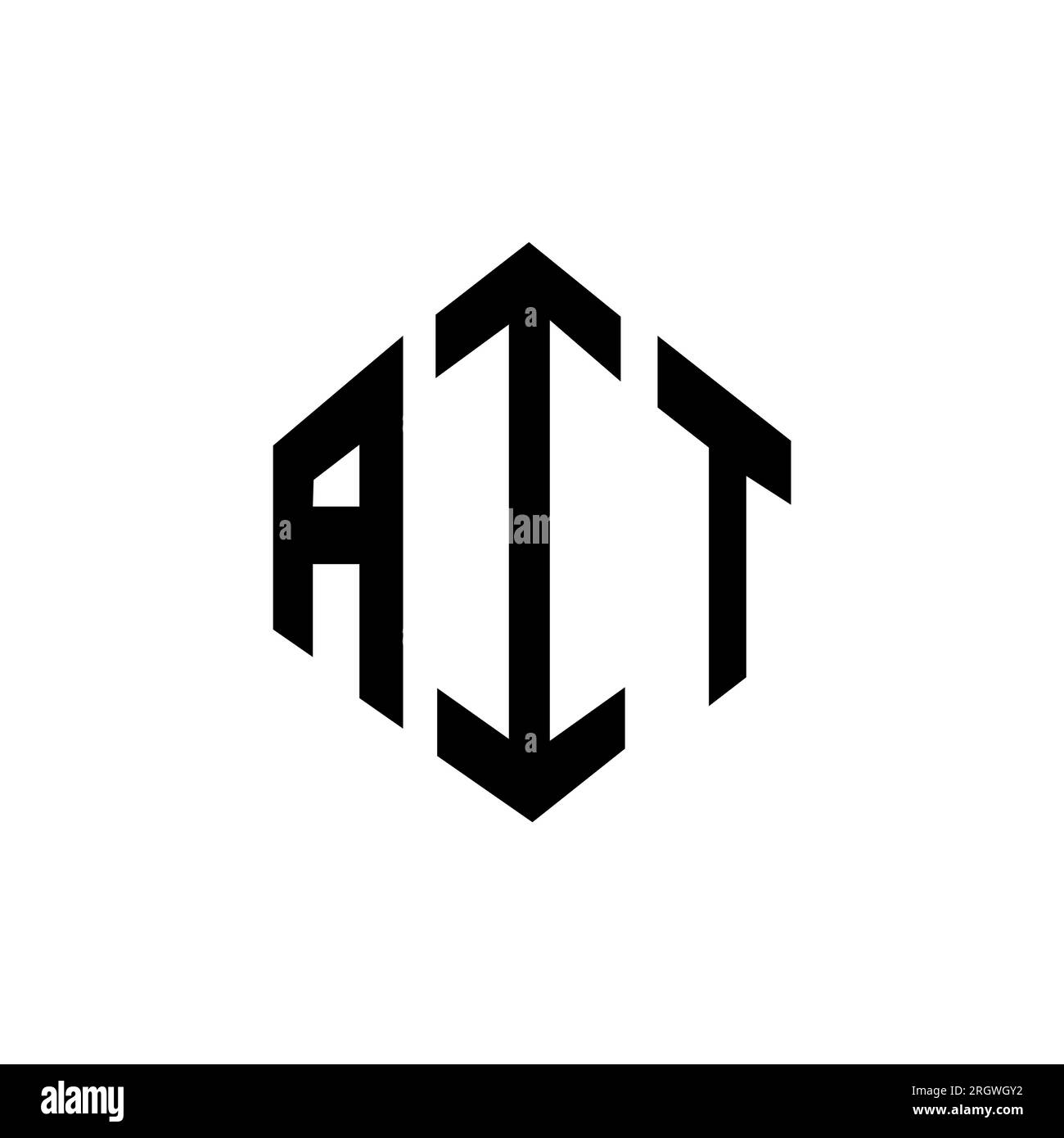 AIT letter logo design with polygon shape. AIT polygon and cube shape ...