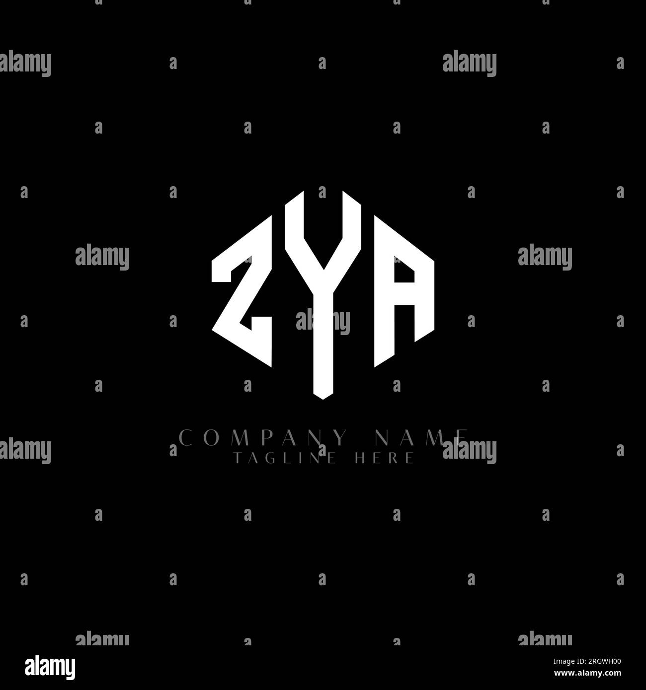 ZYA letter logo design with polygon shape. ZYA polygon and cube shape ...