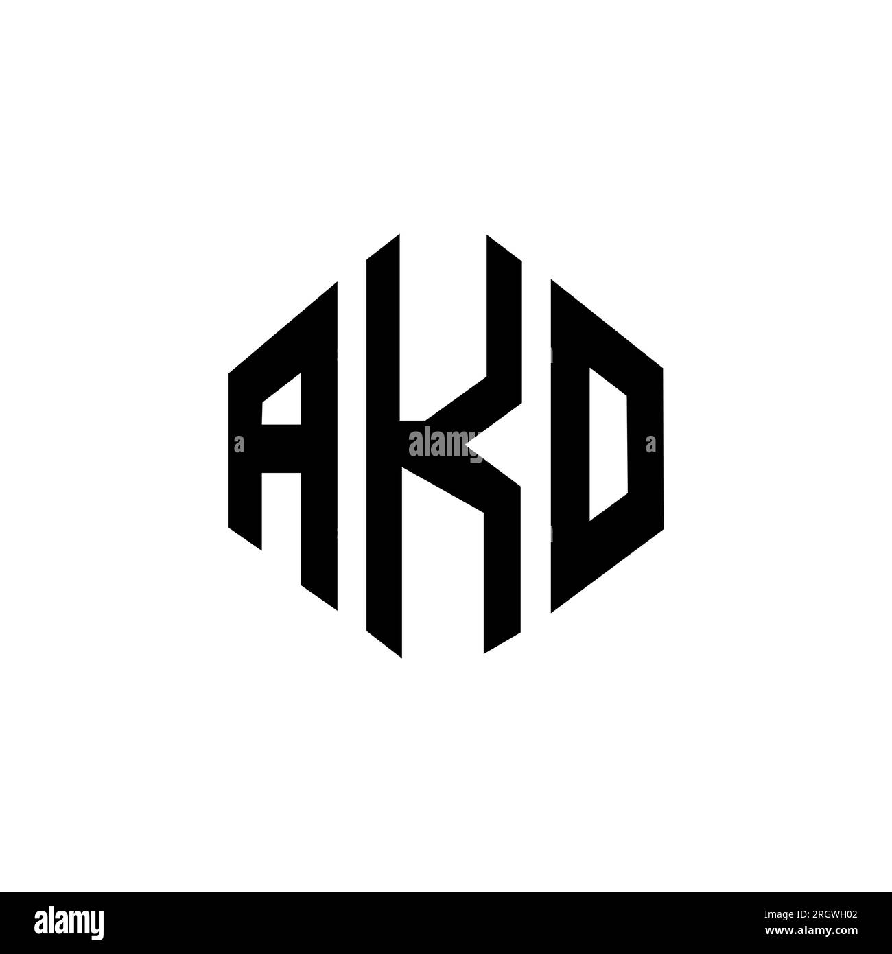 AKO letter logo design with polygon shape. AKO polygon and cube shape ...