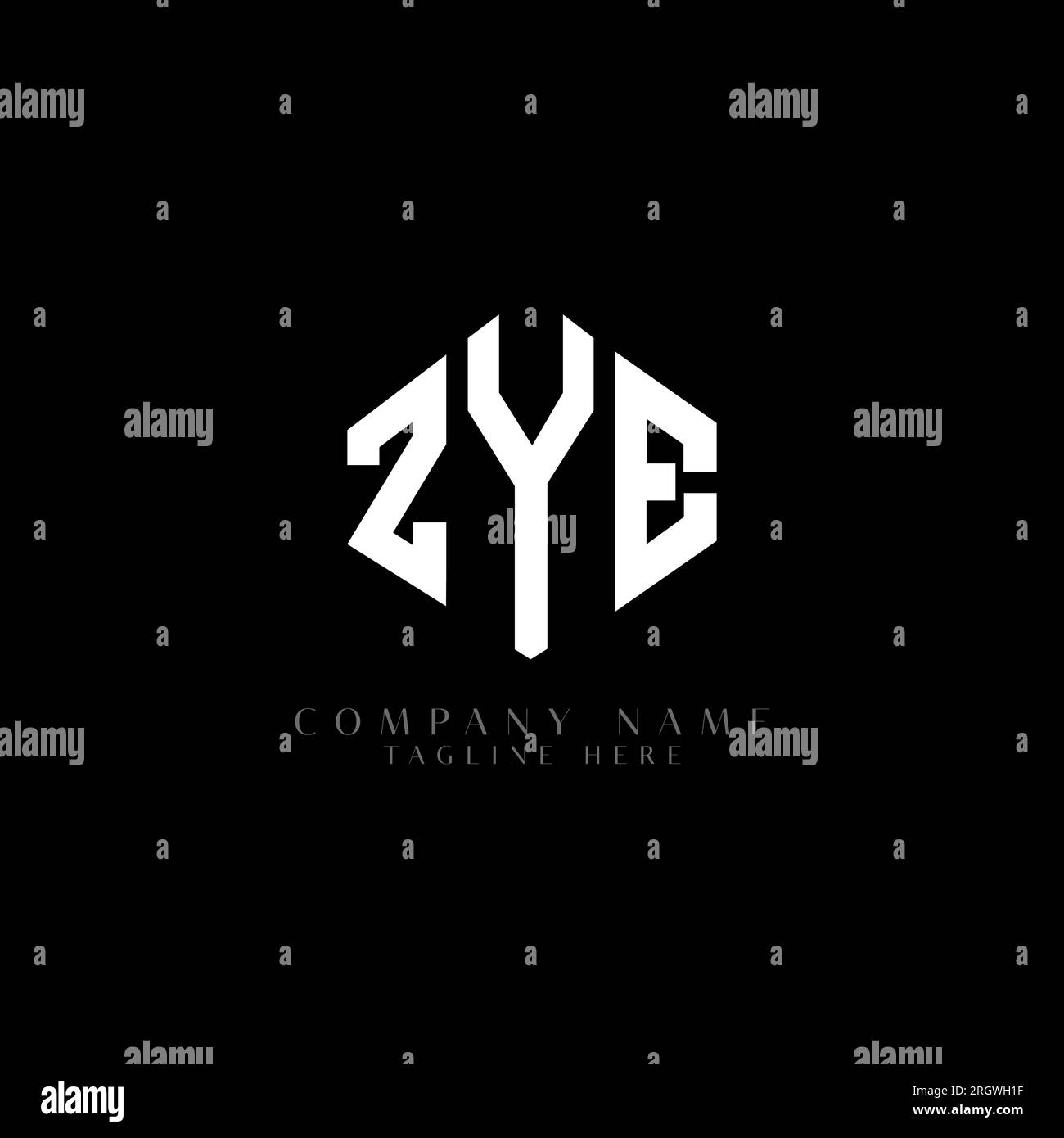 ZYE letter logo design with polygon shape. ZYE polygon and cube shape ...