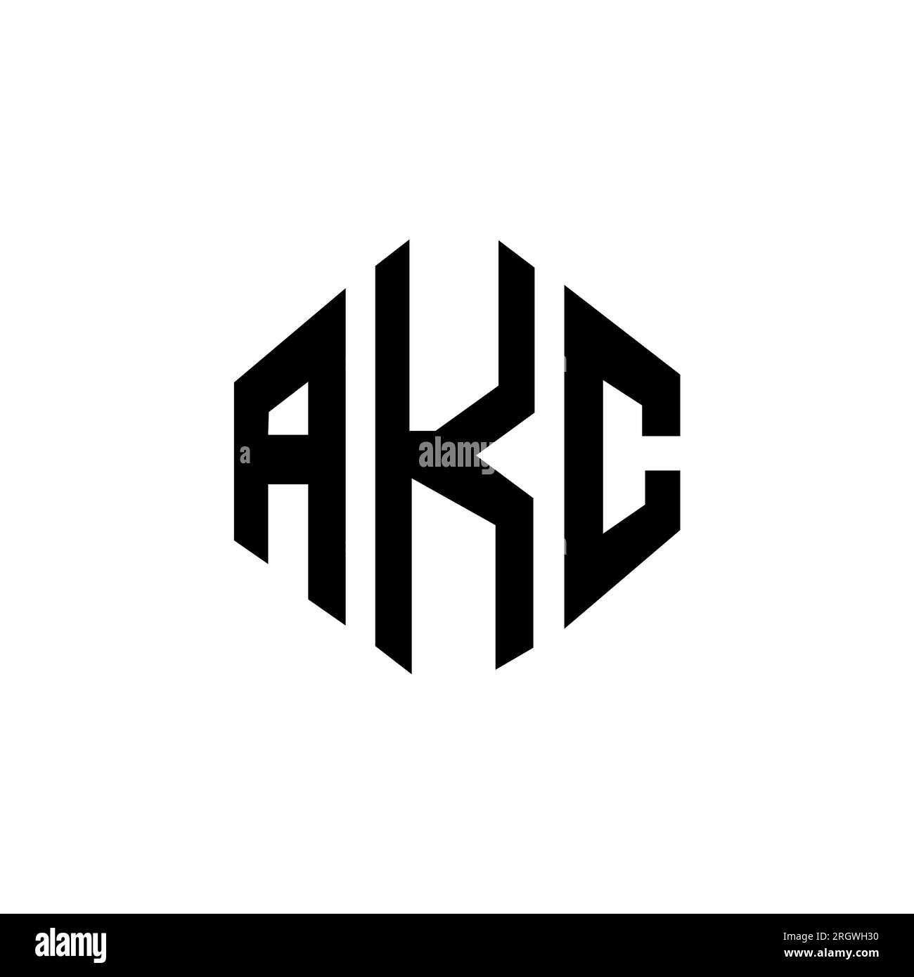 AKC letter logo design with polygon shape. AKC polygon and cube shape ...