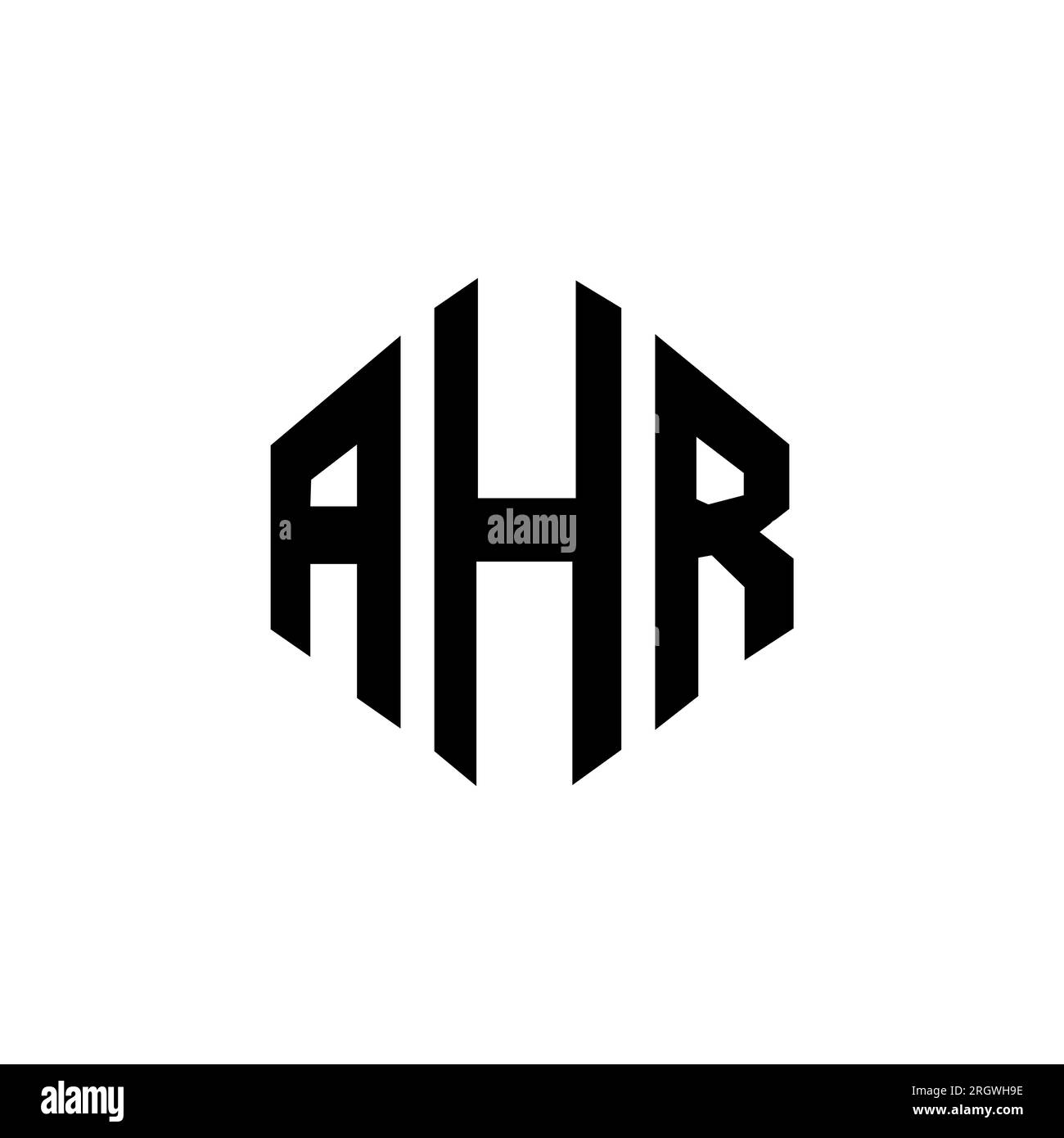 AHR letter logo design with polygon shape. AHR polygon and cube shape ...