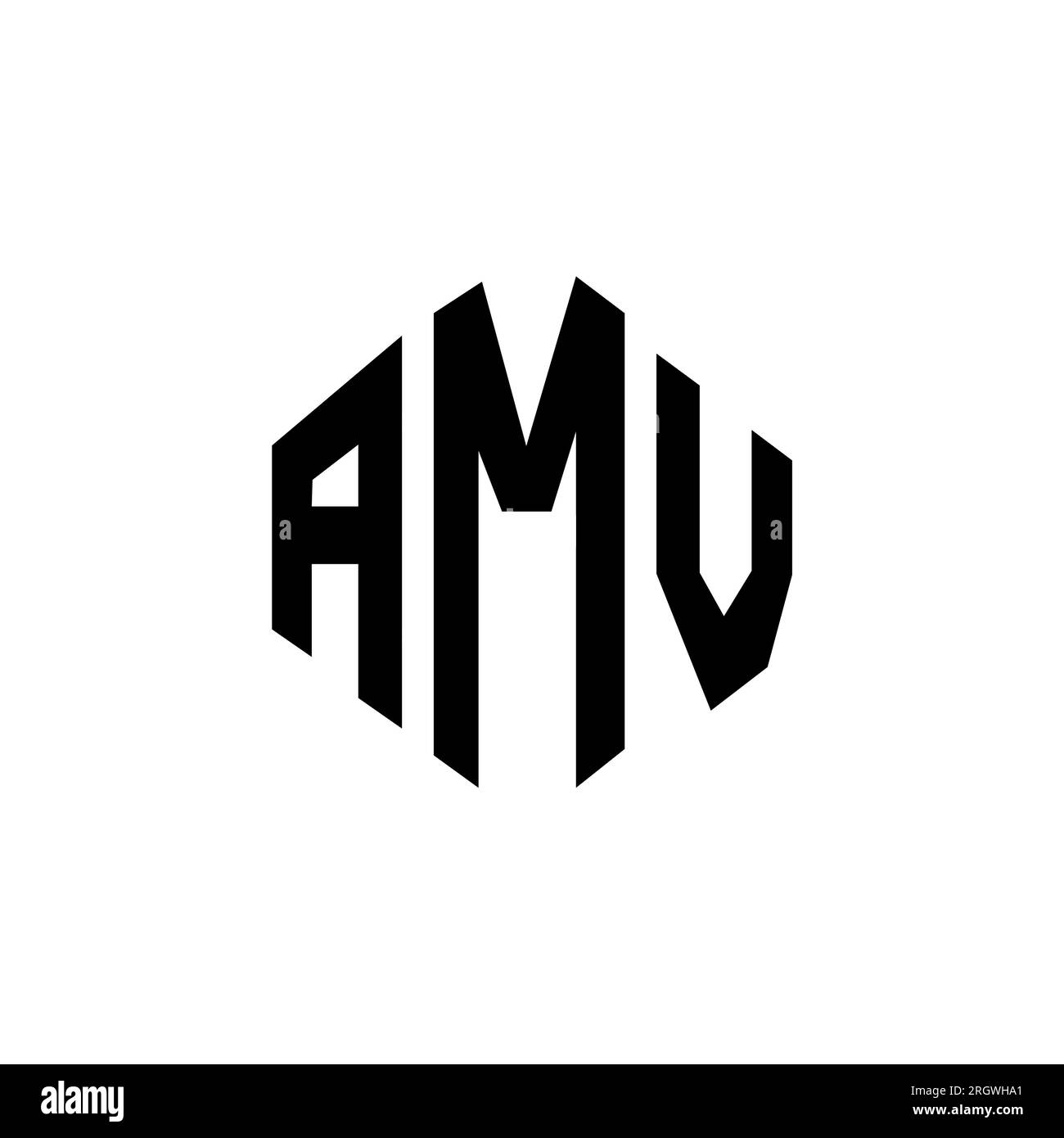 AMV letter logo design with polygon shape. AMV polygon and cube shape ...