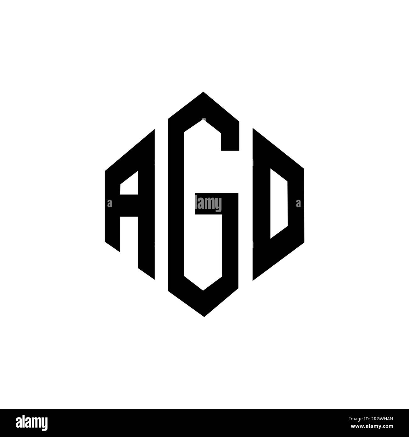 AGO letter logo design with polygon shape. AGO polygon and cube shape ...