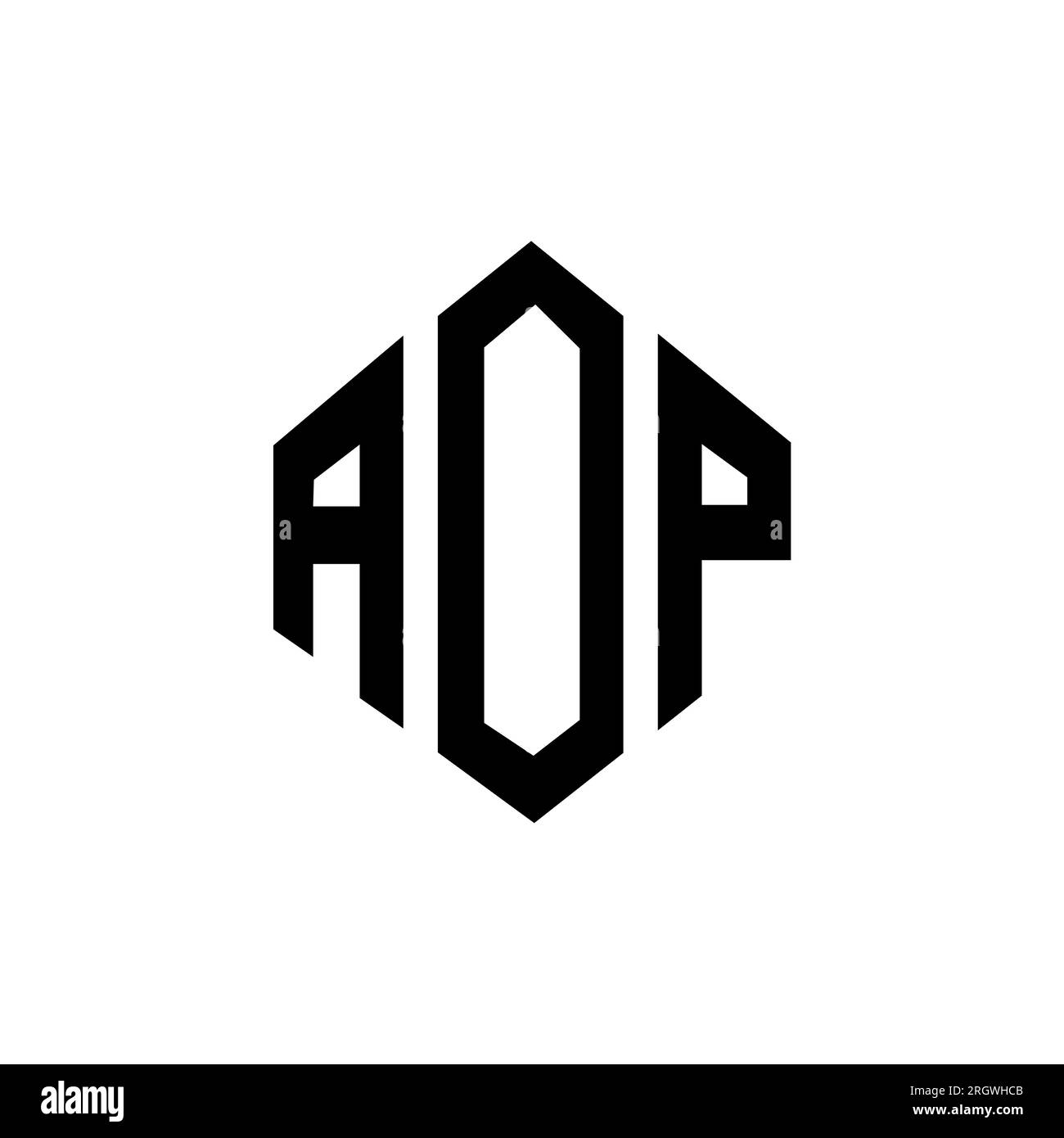 AOP letter logo design with polygon shape. AOP polygon and cube shape logo design. AOP hexagon ...