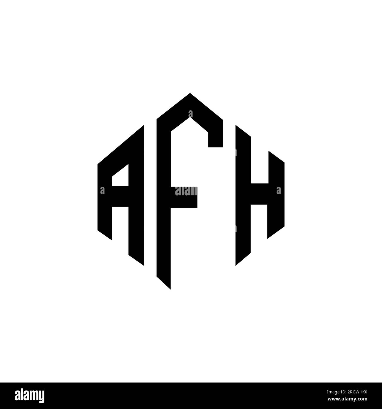 AFH letter logo design with polygon shape. AFH polygon and cube shape ...