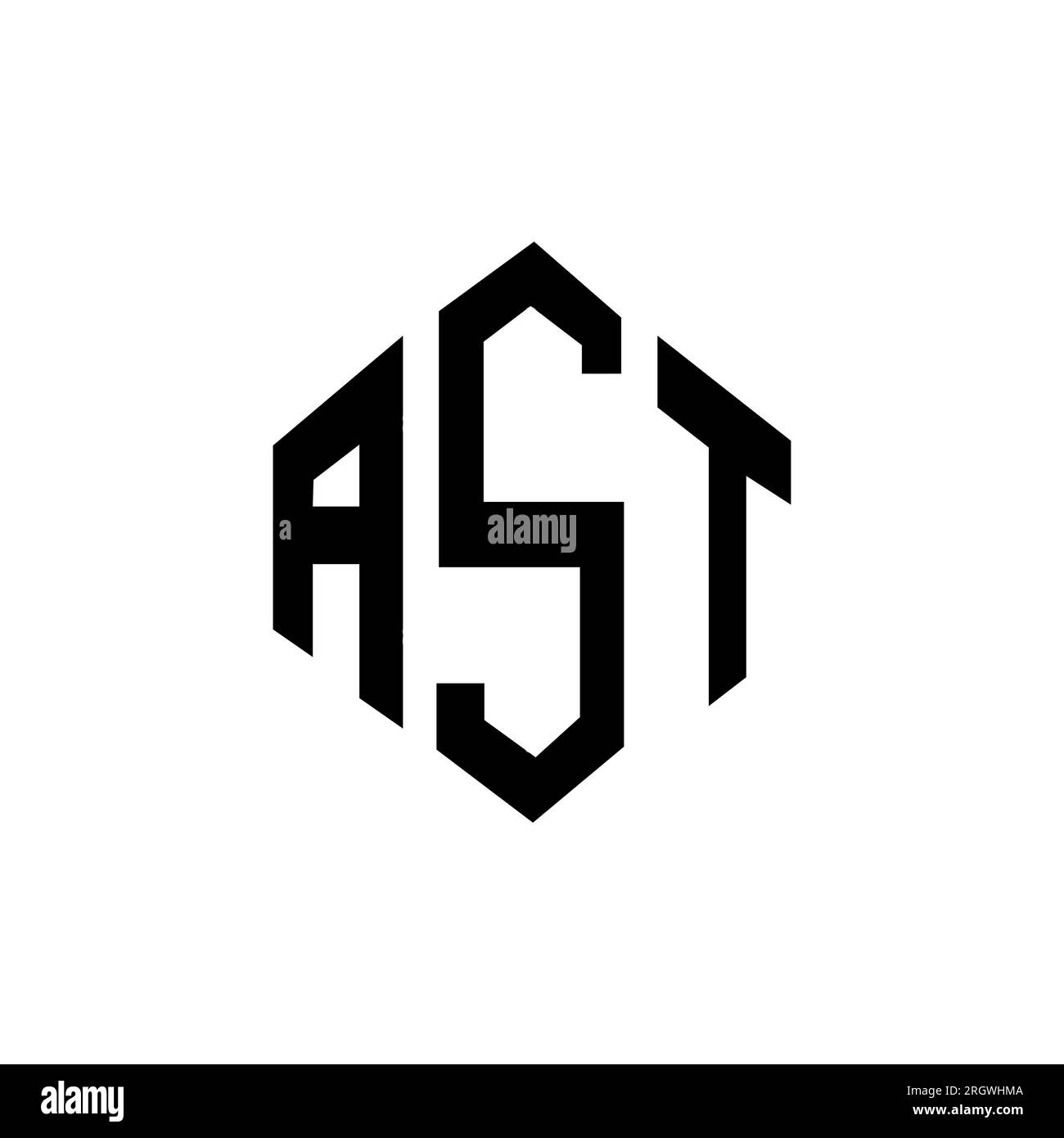 AST letter logo design with polygon shape. AST polygon and cube shape ...
