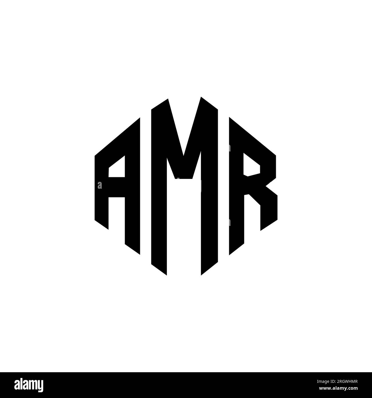 AMR letter logo design with polygon shape. AMR polygon and cube shape ...