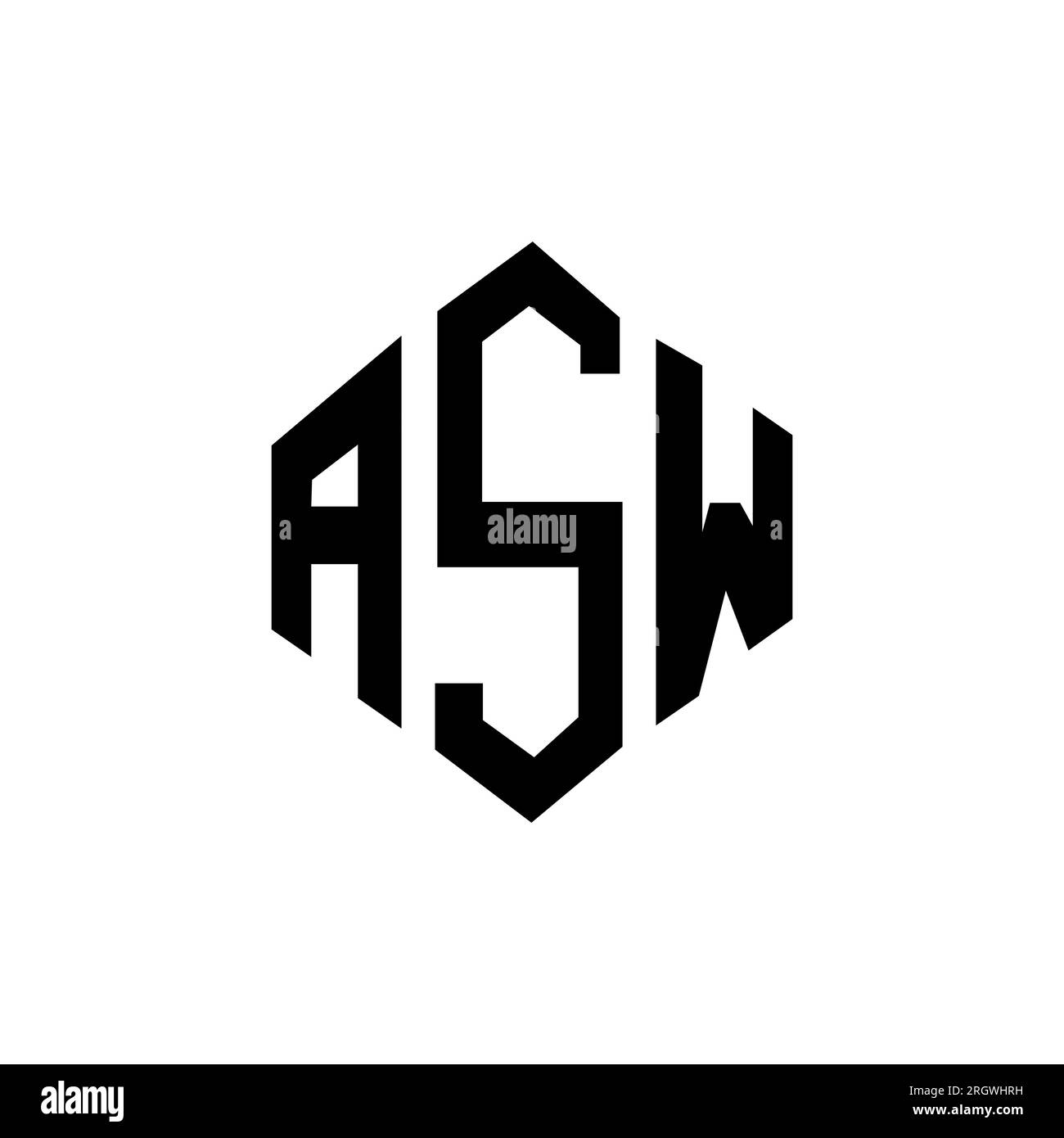 ASW letter logo design with polygon shape. ASW polygon and cube shape ...