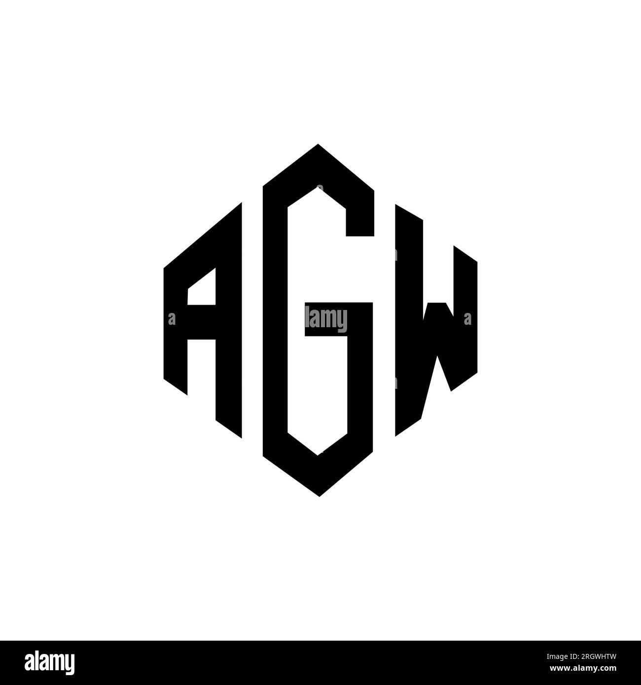 AGW letter logo design with polygon shape. AGW polygon and cube shape logo design. AGW hexagon ...