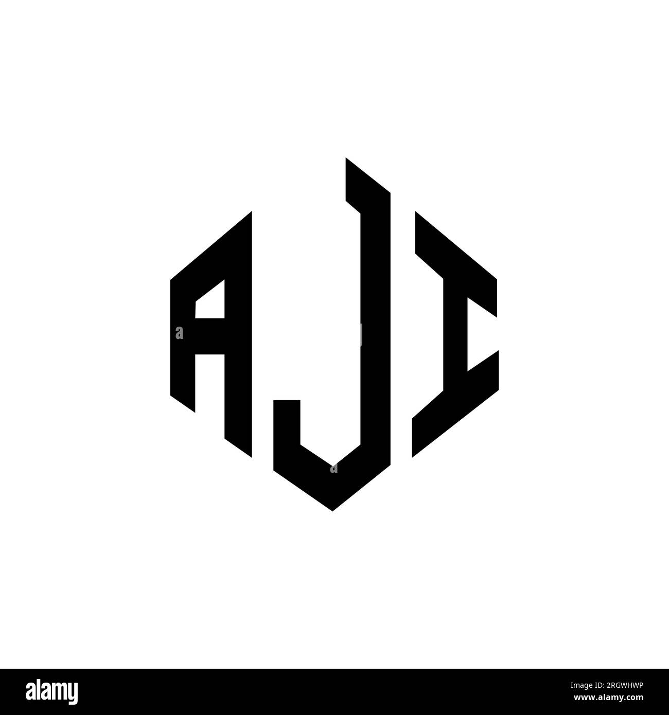 AJI letter logo design with polygon shape. AJI polygon and cube shape ...