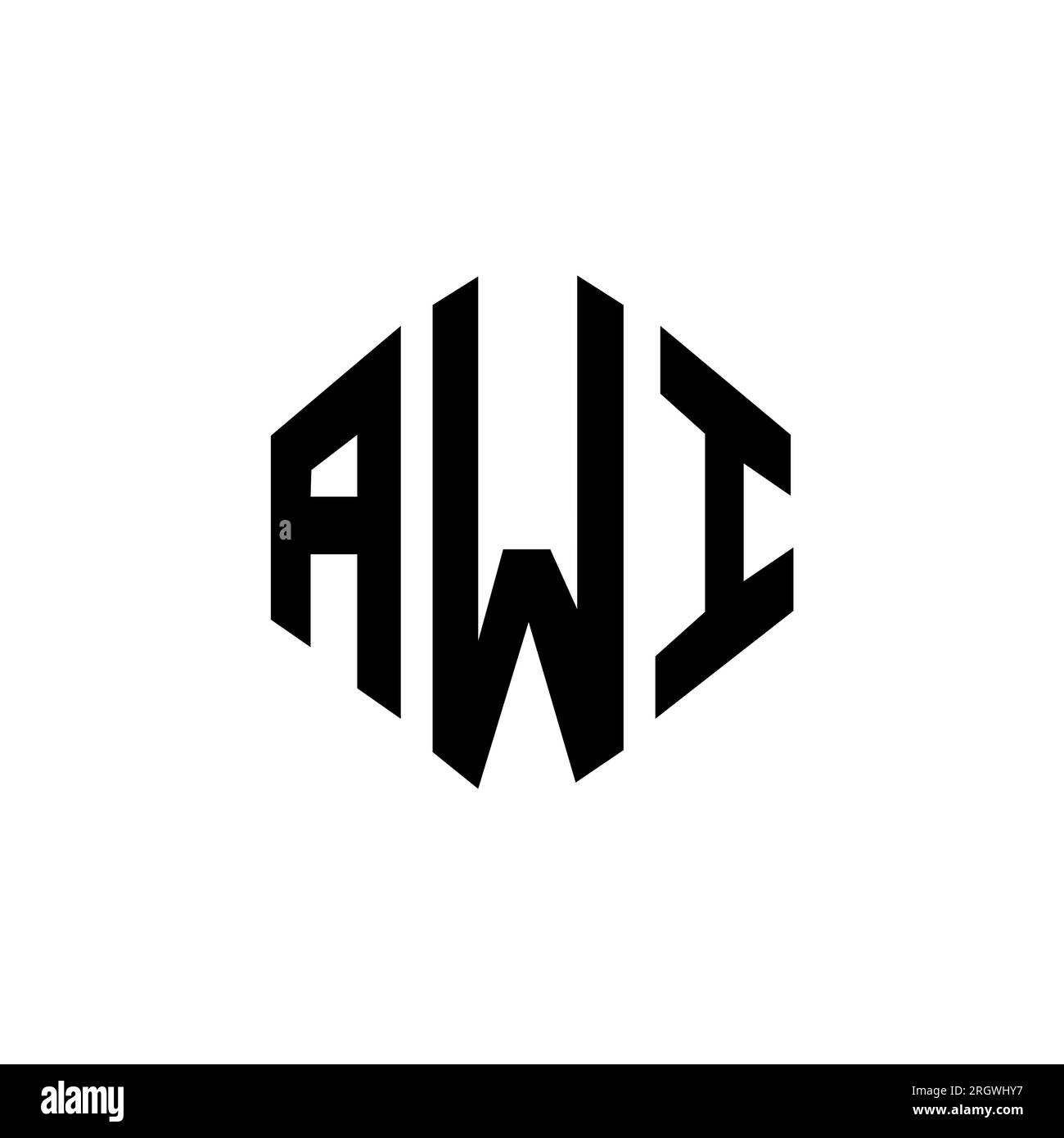 AWI letter logo design with polygon shape. AWI polygon and cube shape ...