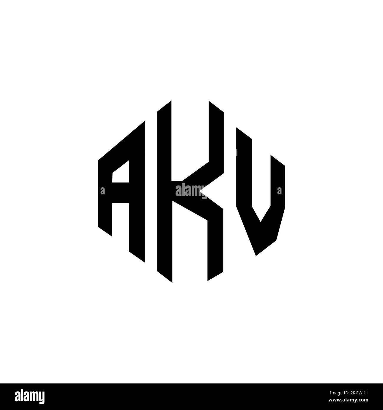 AKV letter logo design with polygon shape. AKV polygon and cube shape ...