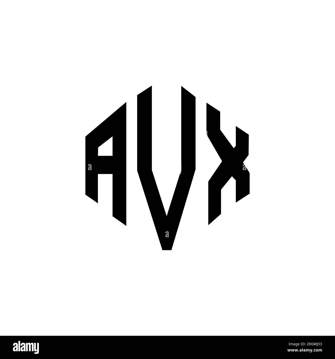 AVX letter logo design with polygon shape. AVX polygon and cube shape ...