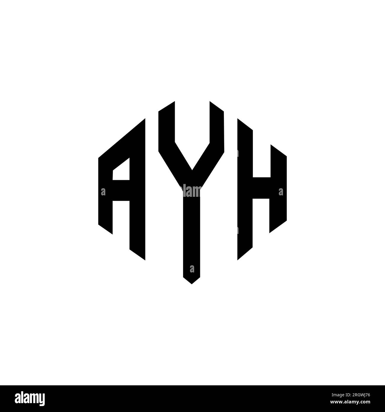 AYH letter logo design with polygon shape. AYH polygon and cube shape ...