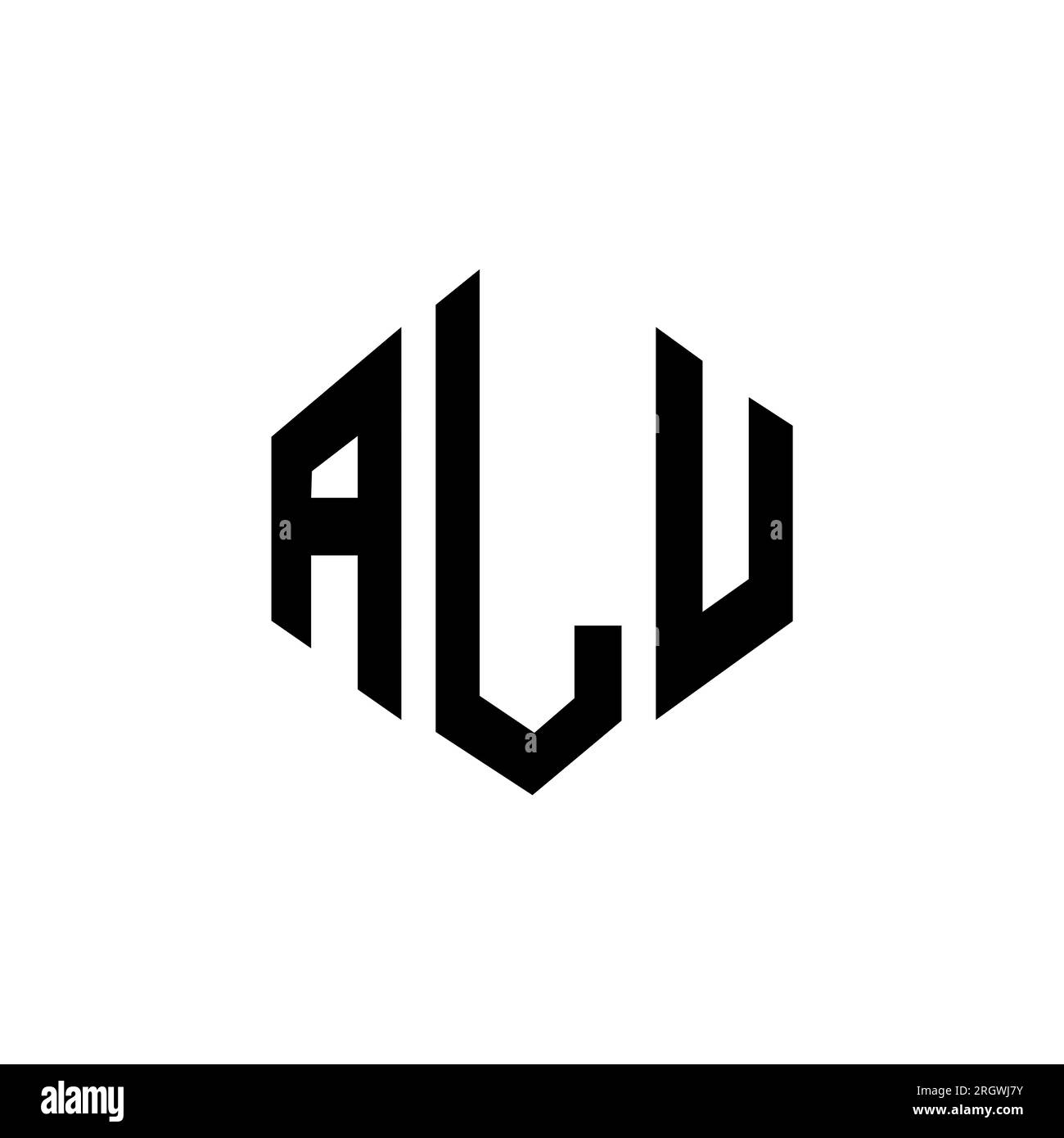 ALU letter logo design with polygon shape. ALU polygon and cube shape ...