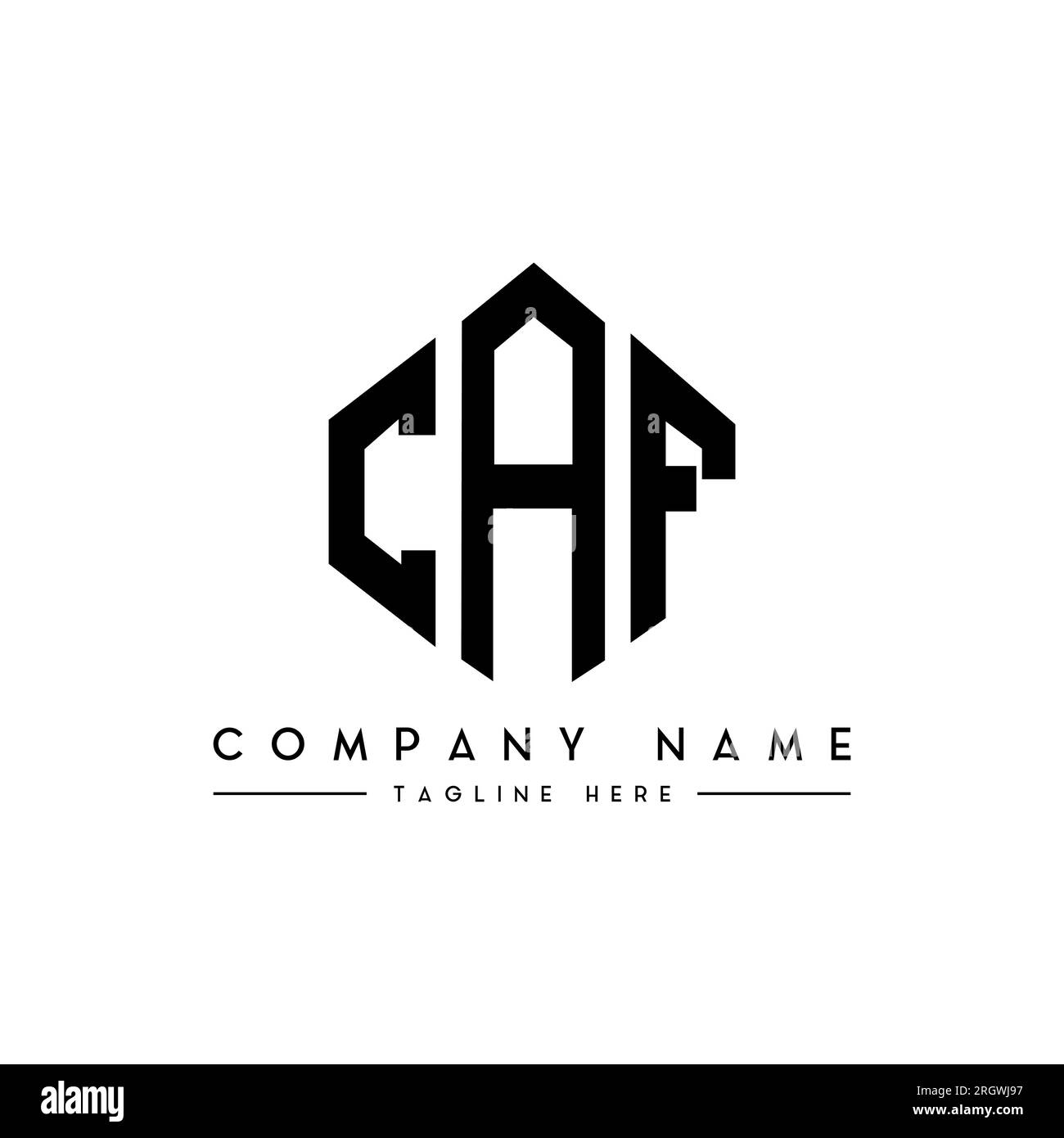 CAF letter logo design with polygon shape. CAF polygon and cube shape logo design. CAF hexagon ...