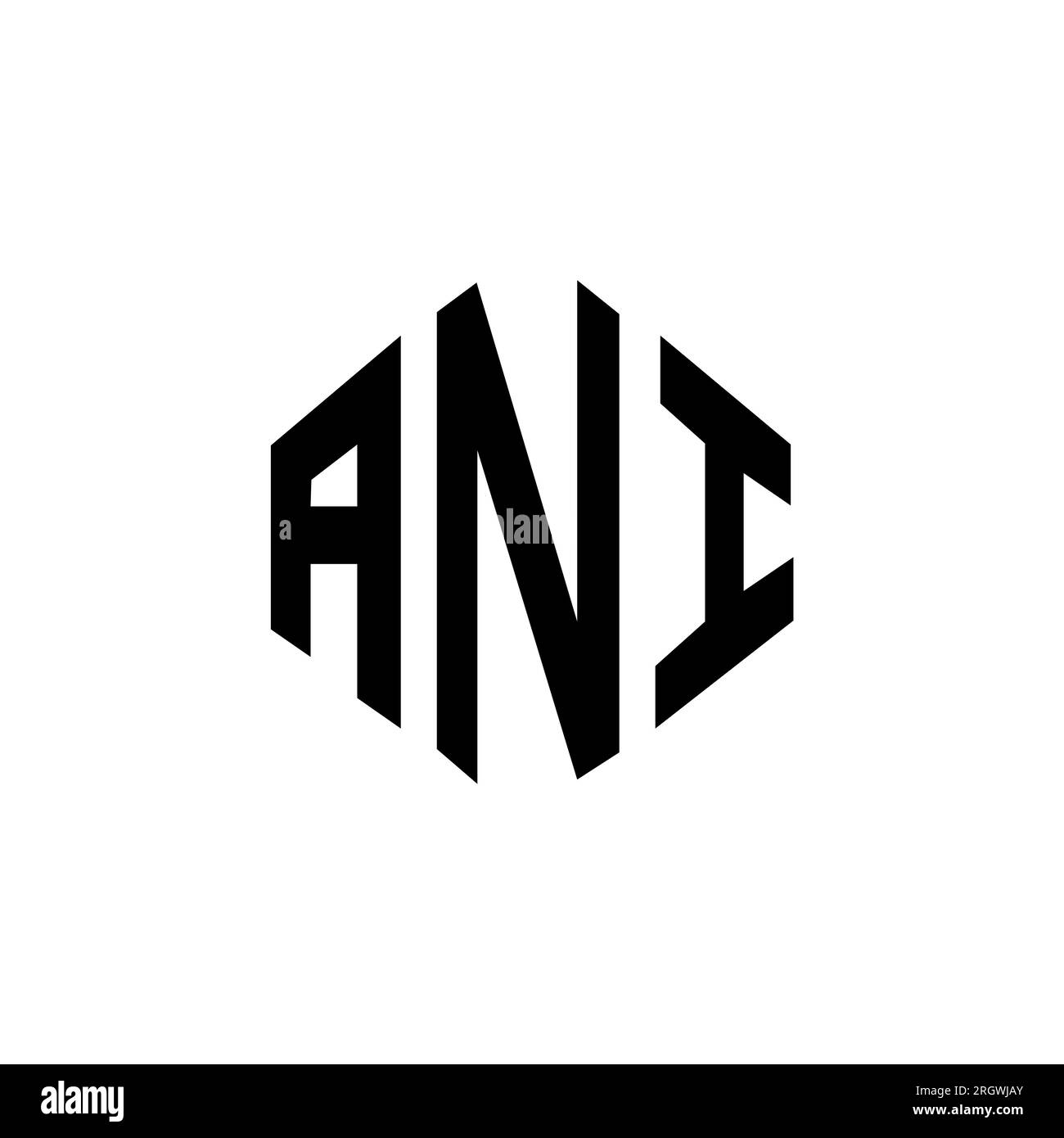 ANI letter logo design with polygon shape. ANI polygon and cube shape ...