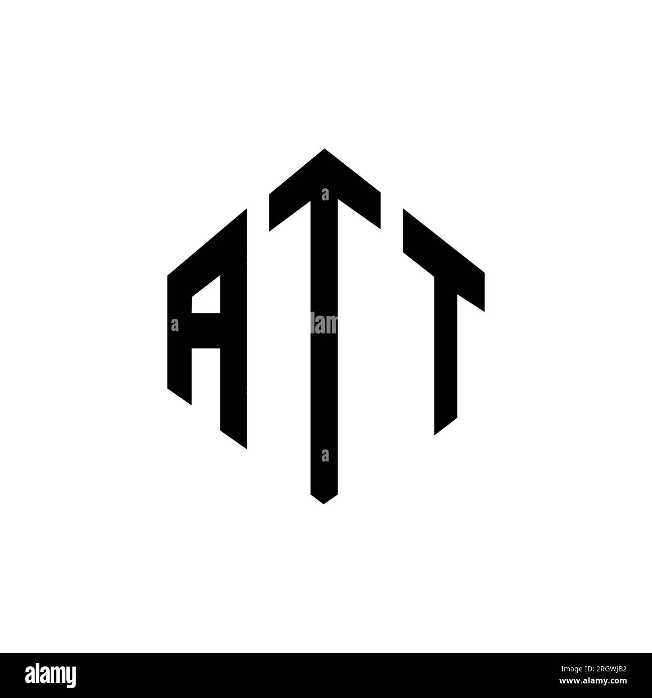 ATT letter logo design with polygon shape. ATT polygon and cube shape ...