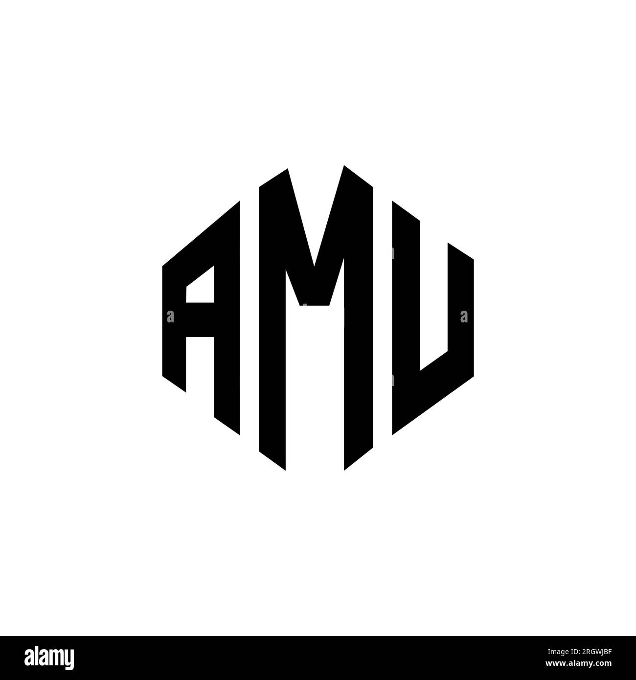 AMU letter logo design with polygon shape. AMU polygon and cube shape ...