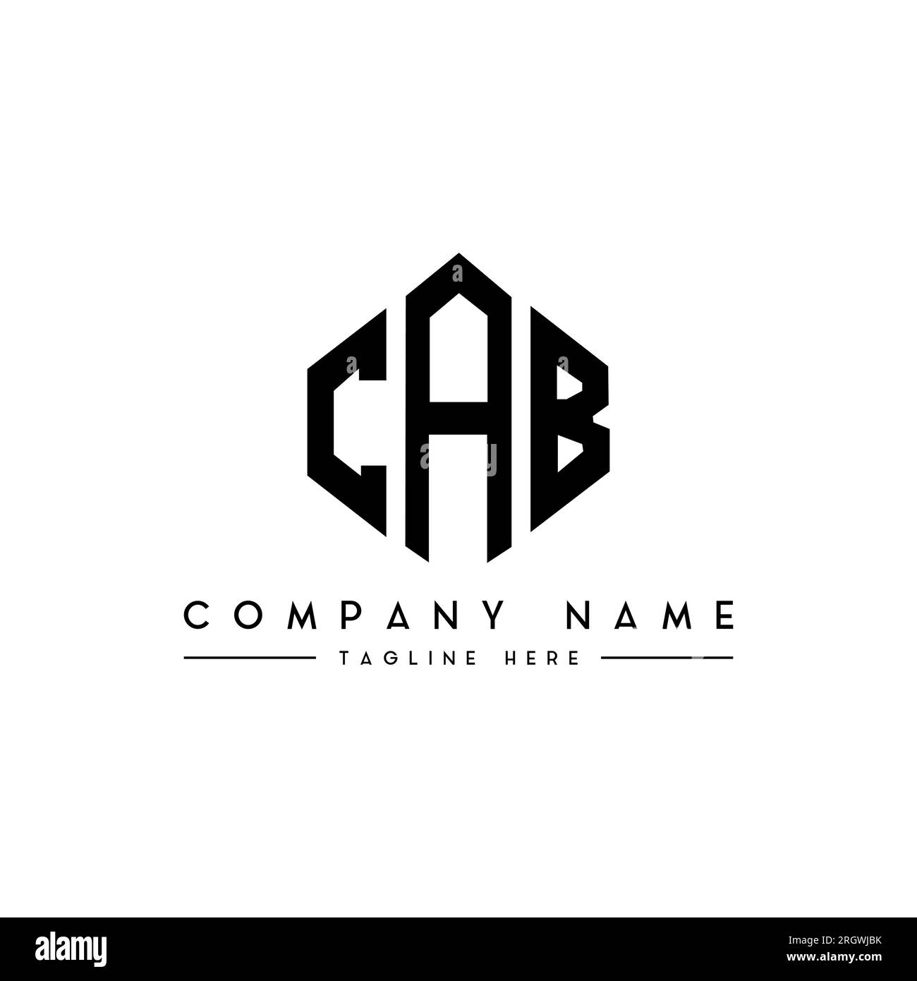 CAB letter logo design with polygon shape. CAB polygon and cube shape ...