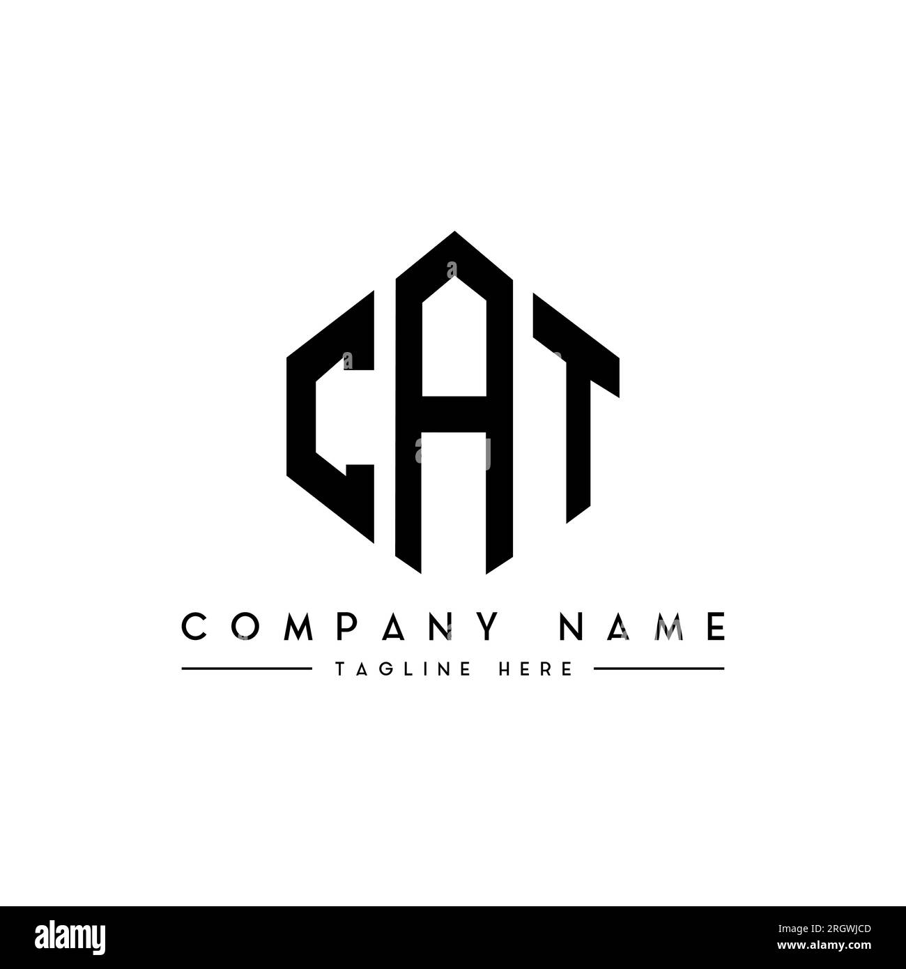 CAT letter logo design with polygon shape. CAT polygon and cube shape ...