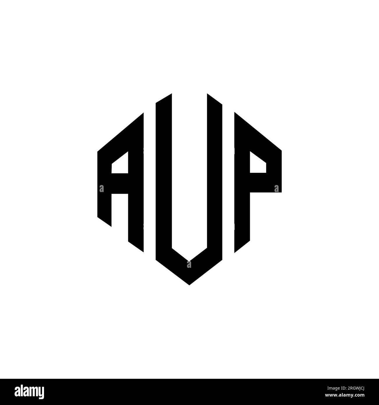 AUP letter logo design with polygon shape. AUP polygon and cube shape ...
