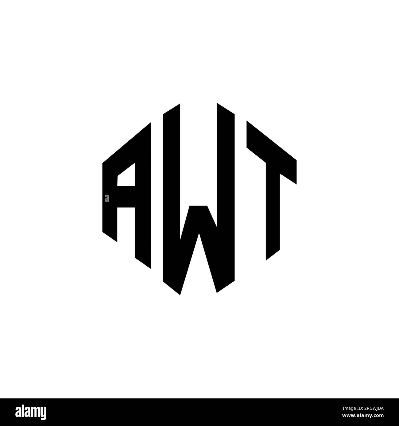 AWT letter logo design with polygon shape. AWT polygon and cube shape logo design. AWT hexagon ...